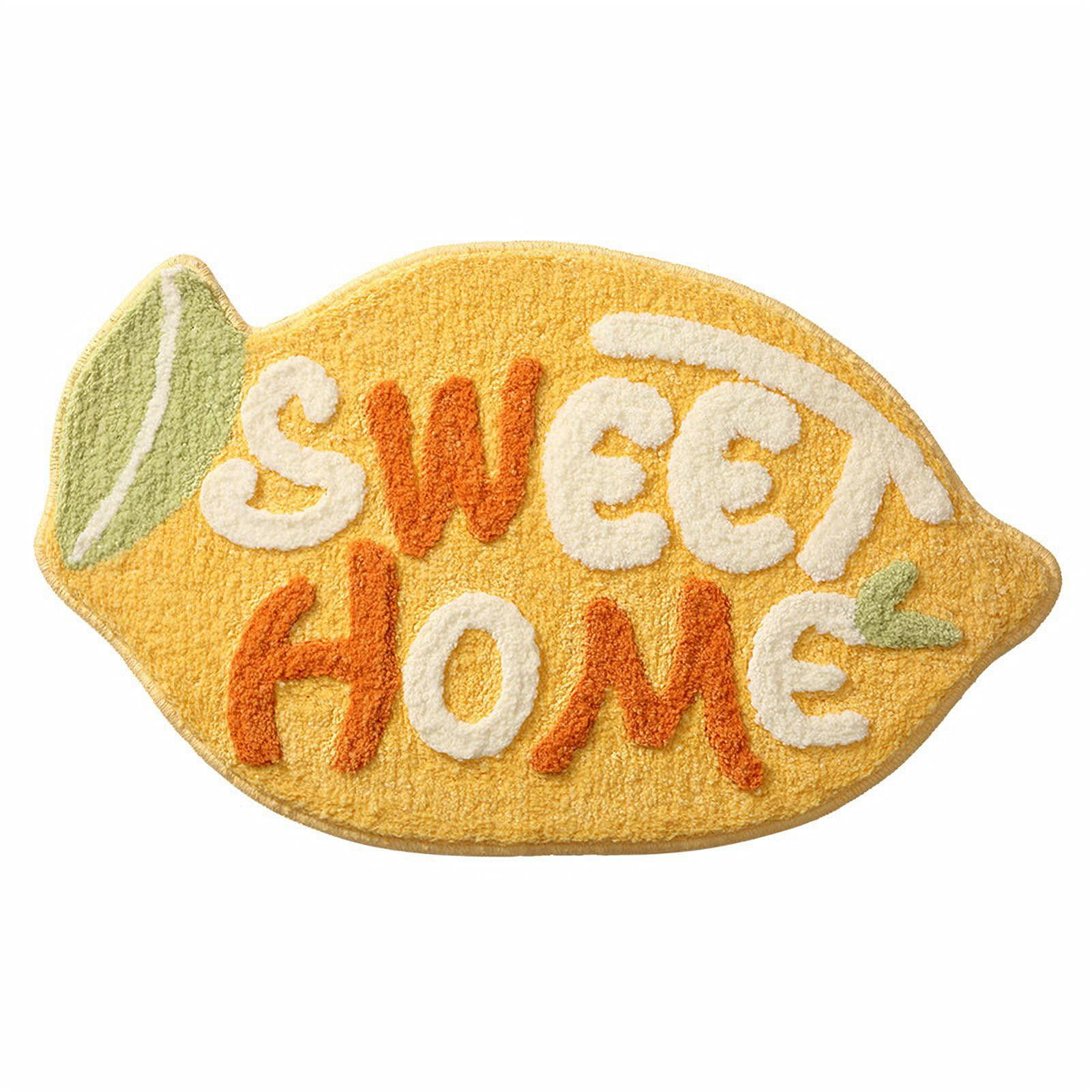 MINKUROW Cute Lemon Bathroom Rug Mat Funny Fruit Decor Bathmat ...