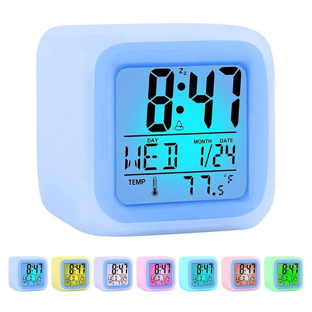 MINKUROW Digital Alarm Clock for Bedroom,3 Inch Cubic Clock with Snooze ...