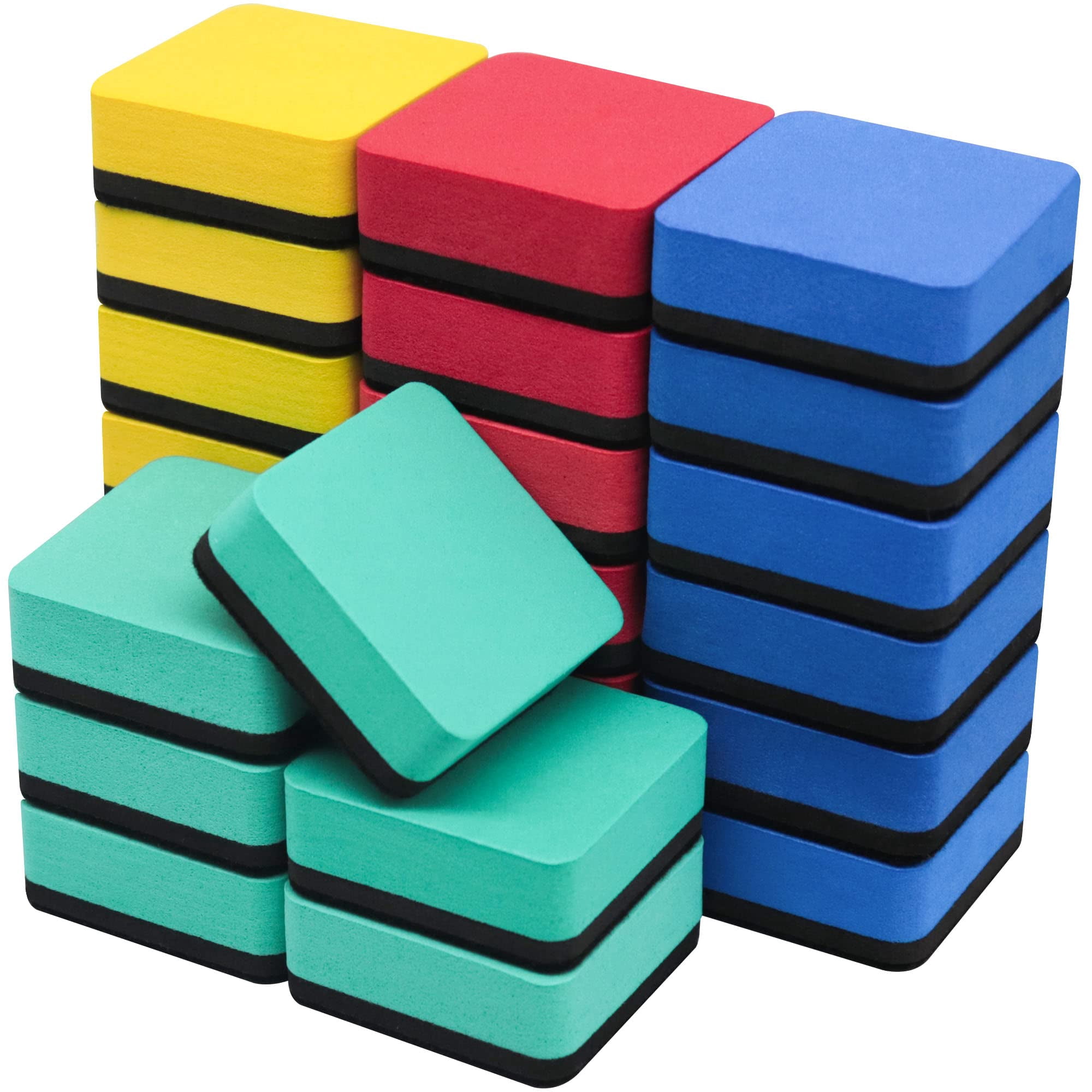 MINKUROW Dry Erase Erasers, 24 Pack Magnetic Whiteboard Dry Eraser ...