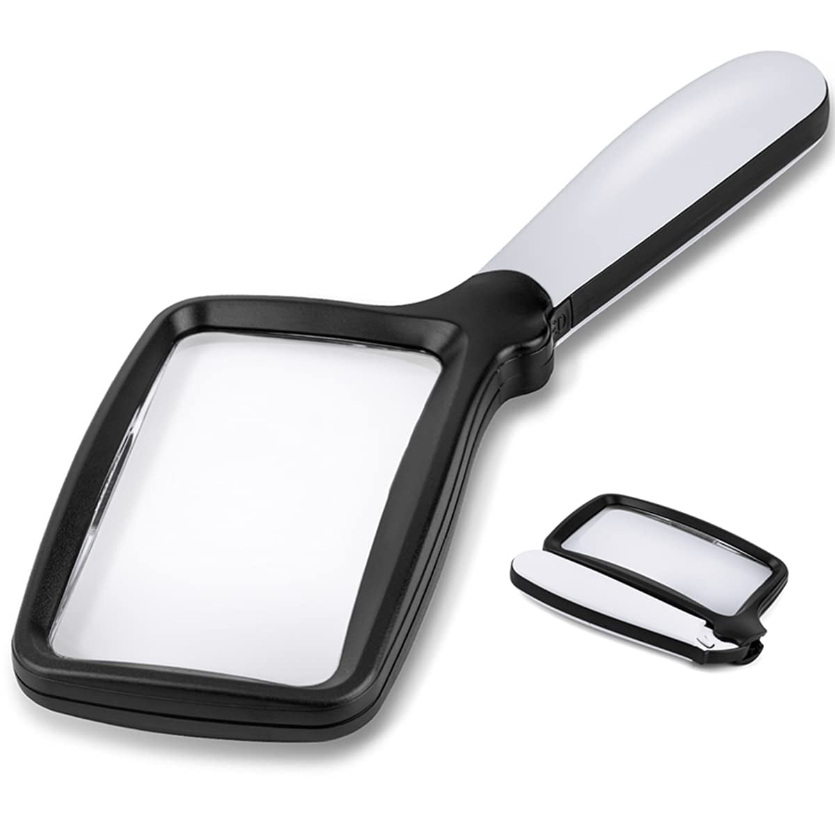 MINKUROW Folding Handheld Magnifying Glass with Light,3X Large ...