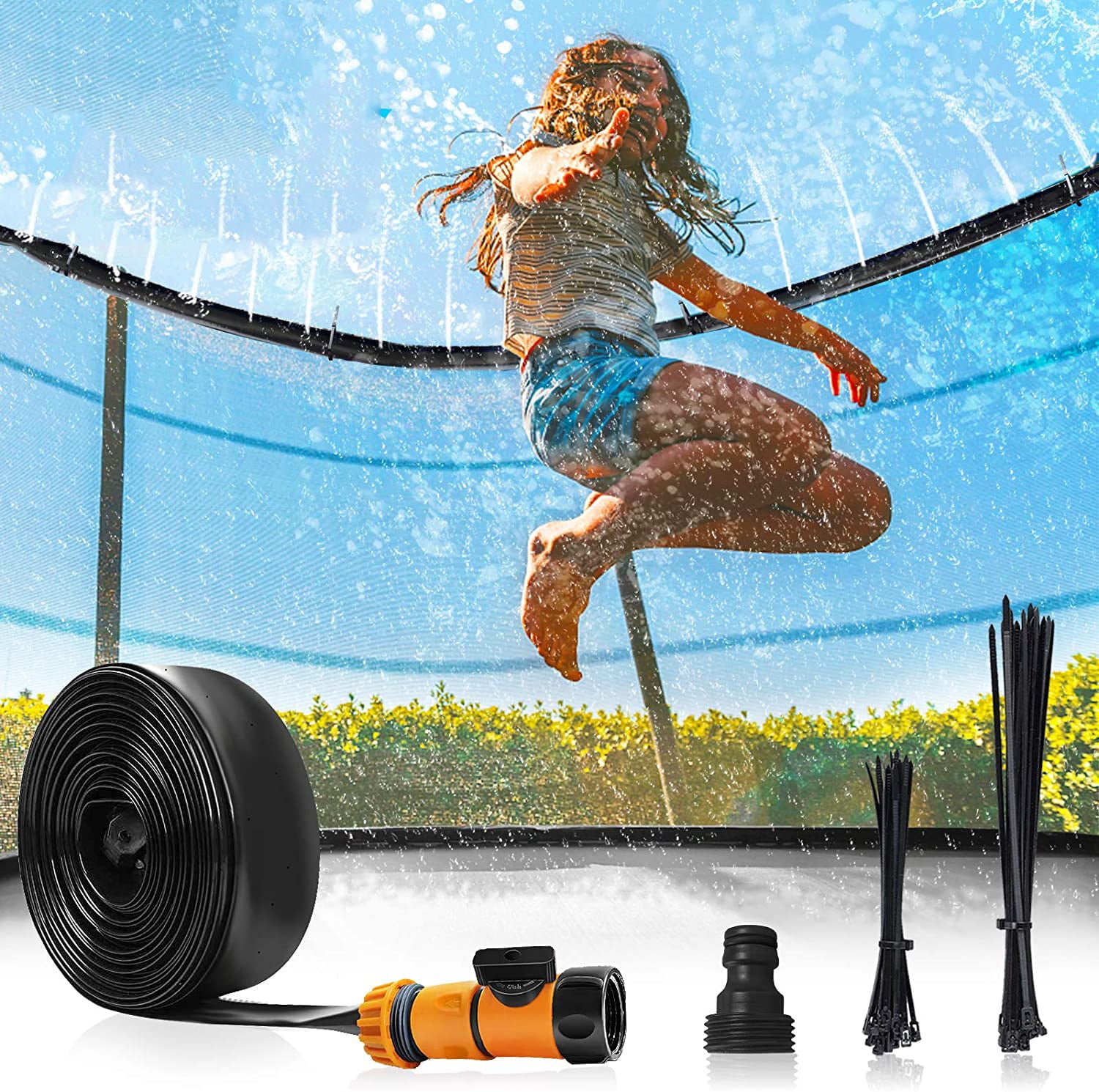 MINKUROW Fun Summer Outdoor Water Sprinkler For Trampoline,Water Park ...