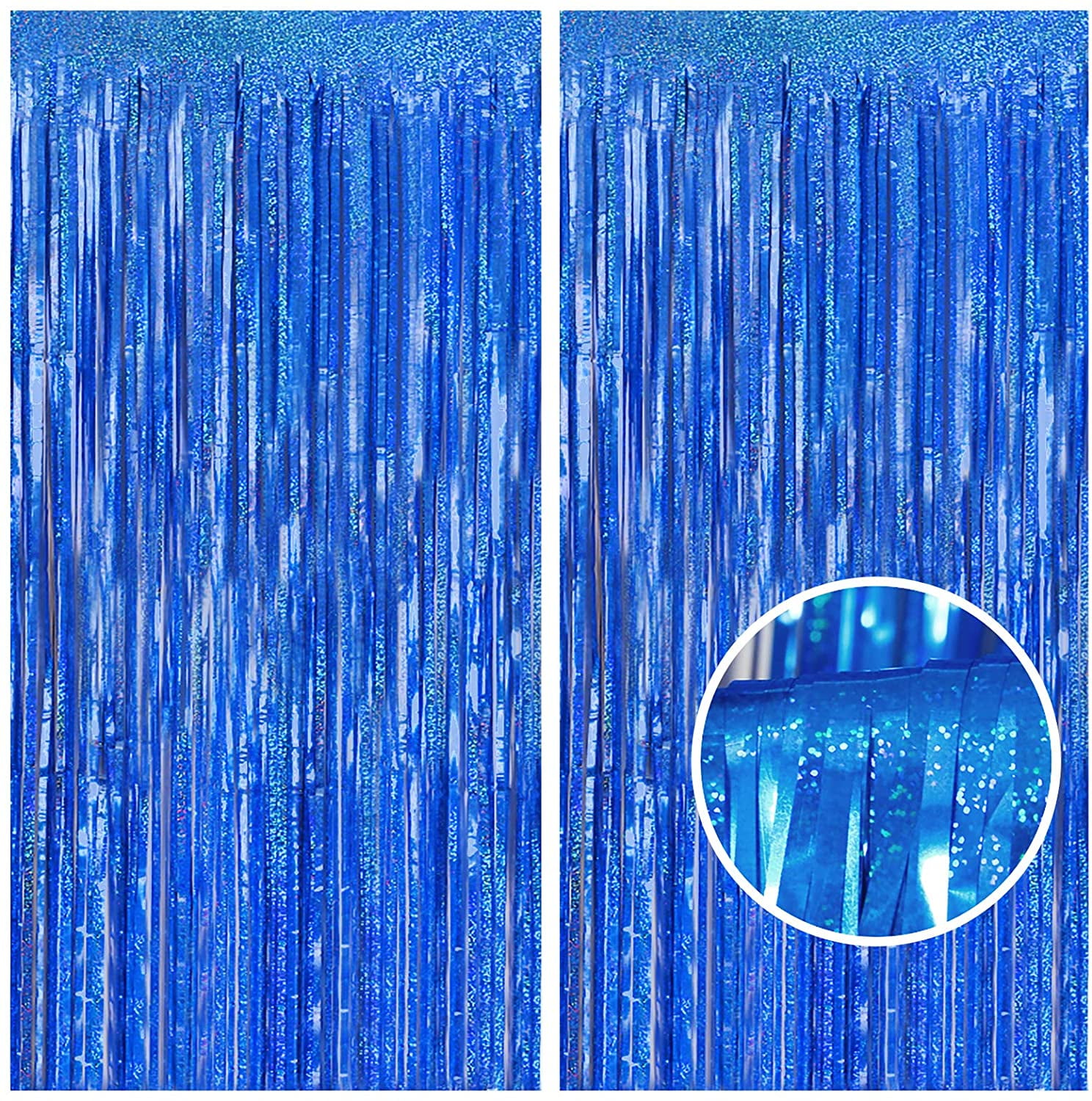 MINKUROW Gold Foil Curtain,2 Pack 3.2 ft x 8.2 ft Tinsel Foil Fringe ...