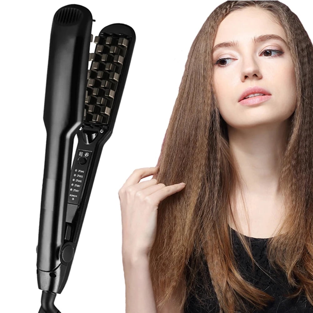 MINKUROW Hair Iron Ceramic 3D Grid Hair Crimper Professional Volumizing ...