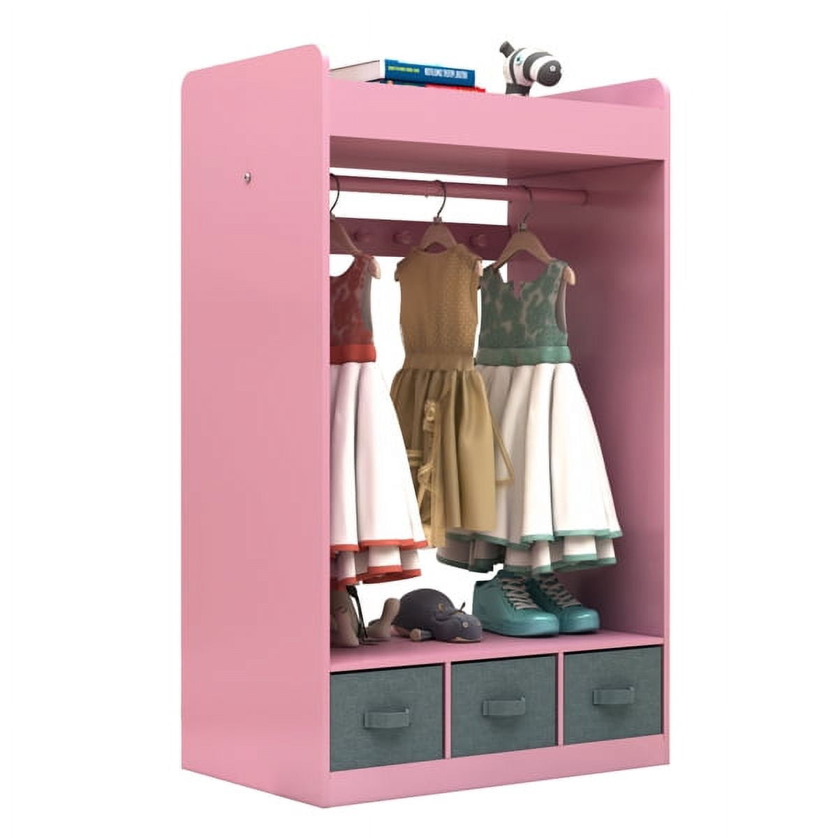 MINKUROW Kids Costume Organizer、 Costume Rack、Kids Armoire、Open Hanging ...