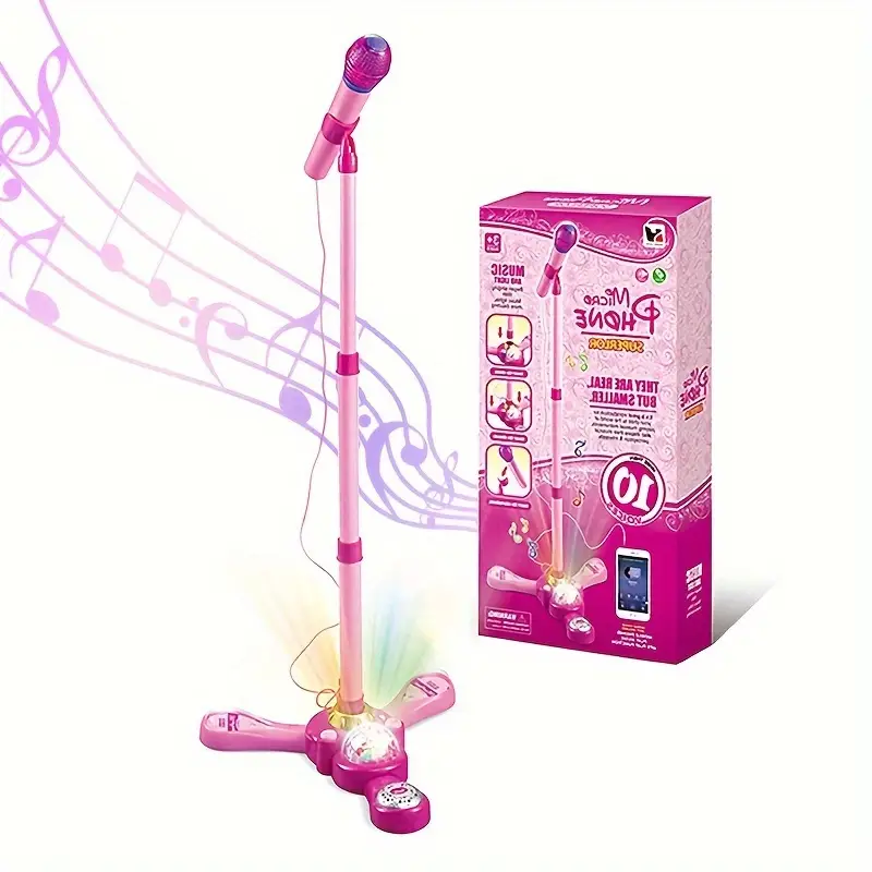 MINKUROW Kids Karaoke Microphone with Stand - Early Education Toy for ...
