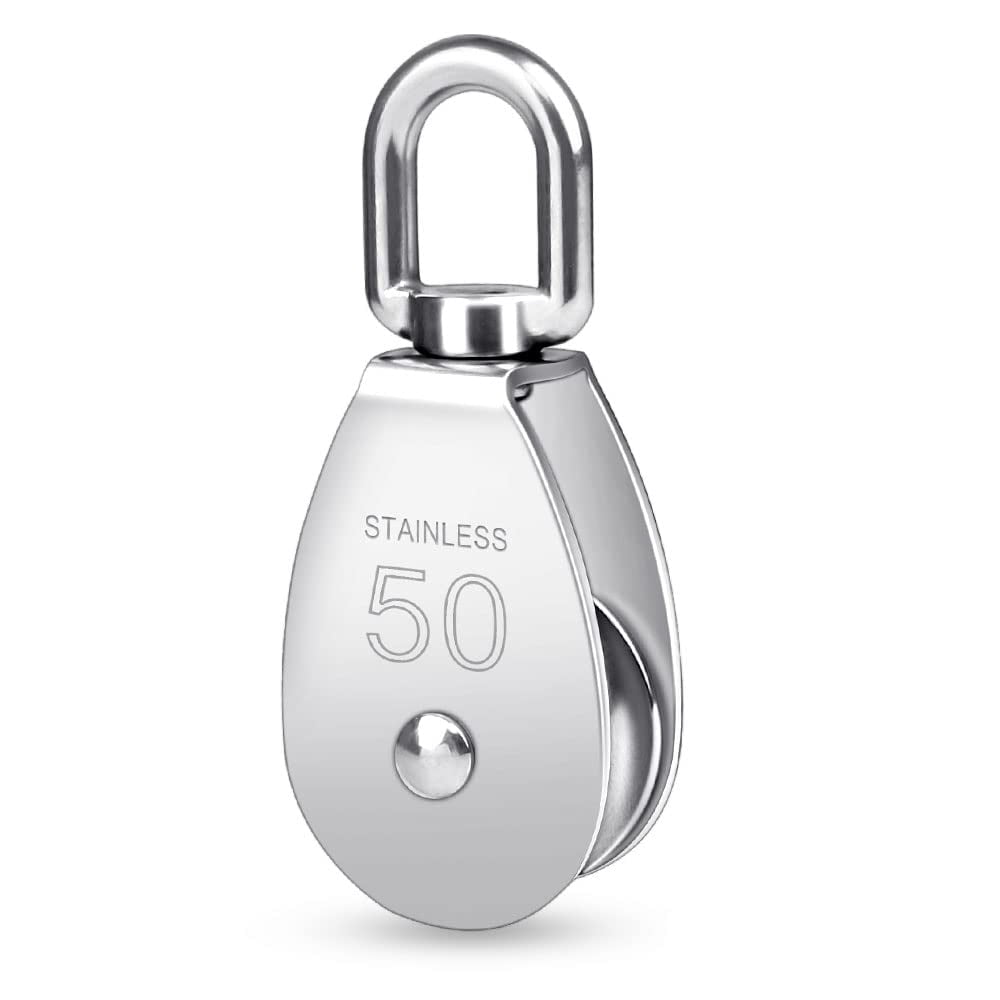MINKUROW M50 Single Pulley,M50 Stainless Steel Pulley Lifting Swivel ...