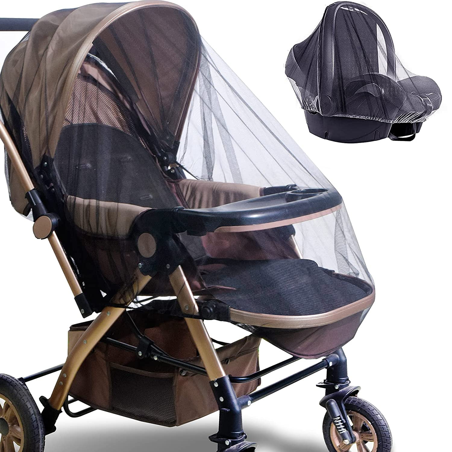 MINKUROW Mosquito Net for Stroller-2 Pack Durable Baby Stroller ...