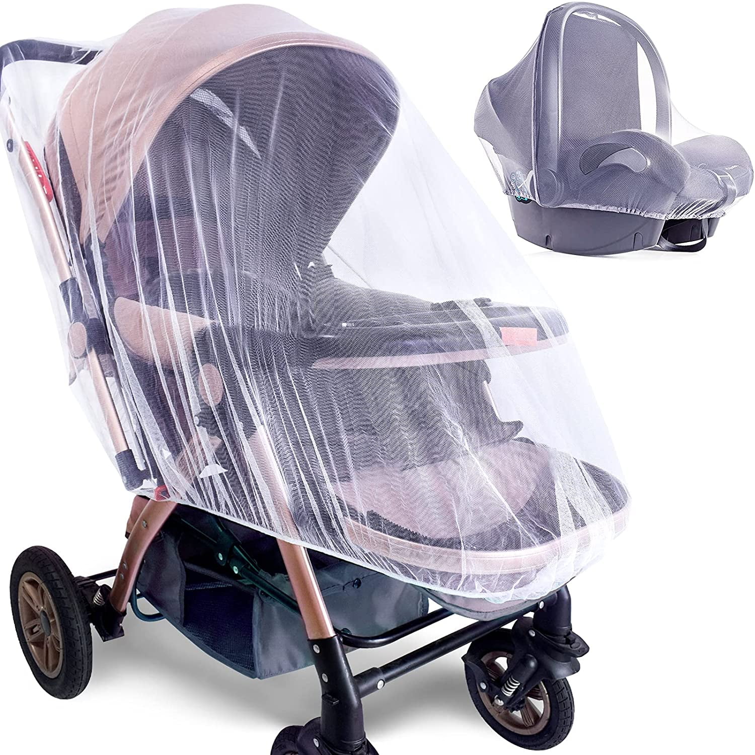 MINKUROW Mosquito Net for Stroller-2 Pack Durable Baby Stroller ...