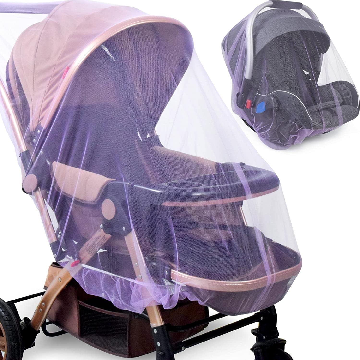 MINKUROW Mosquito Net for Stroller-2 Pack Durable Baby Stroller ...