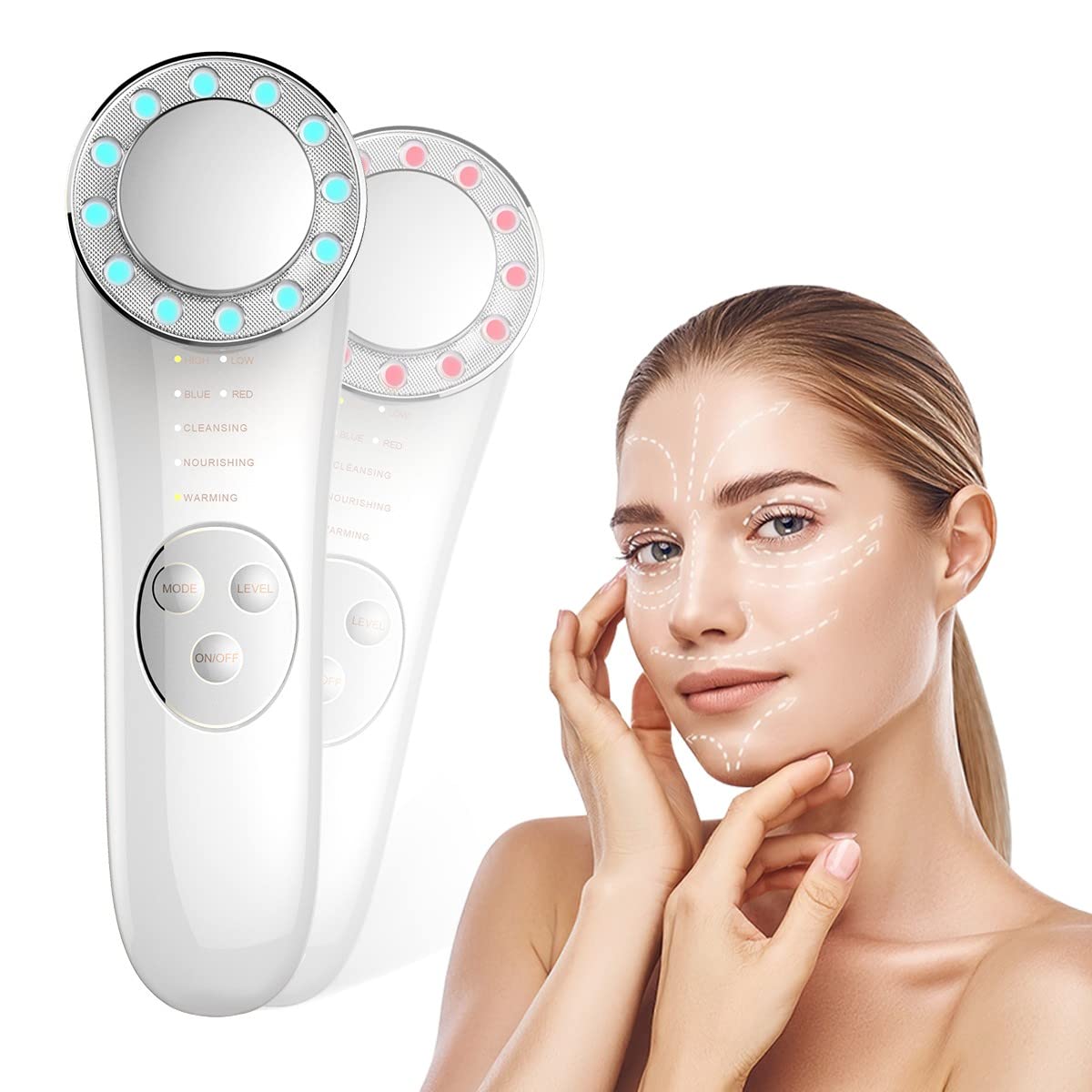 MINKUROW PNYESDNQT Facial Massager,Skin Care Tools 7 in 1 Face Lifting ...