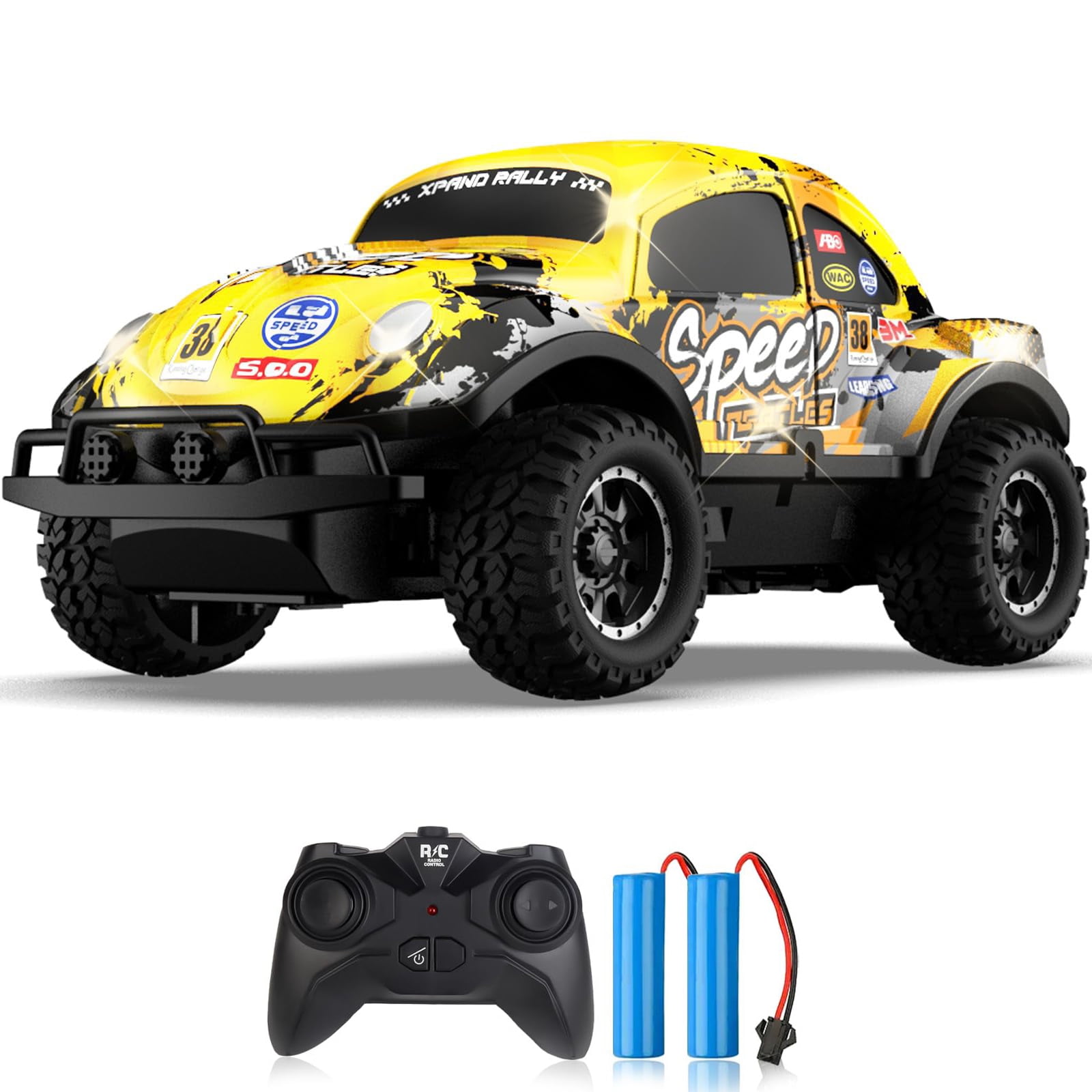 MINKUROW Remote Control Car,Light Up RC Car Toys,2.4GHz 1:24 Scale 15KM ...