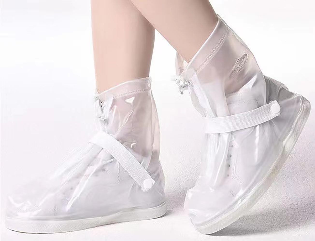 MINKUROW Shoe Covers with Zipper Hard Sole Version Waterproof Shoe ...