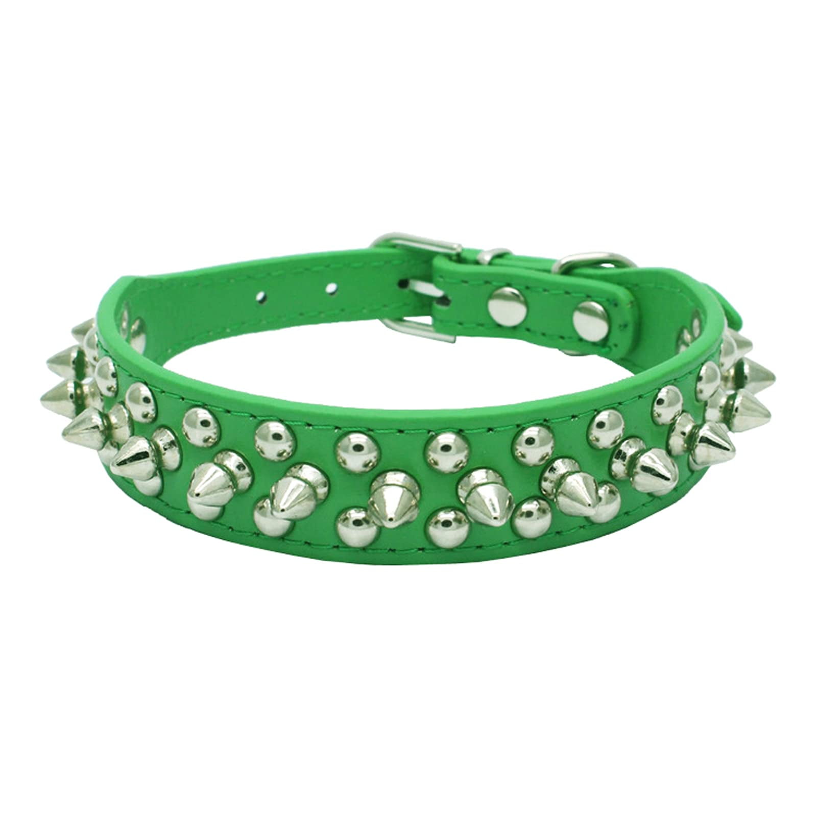 MINKUROW Spiked Studded Rivet Leather Dog Collar for Cats Puppy Small ...