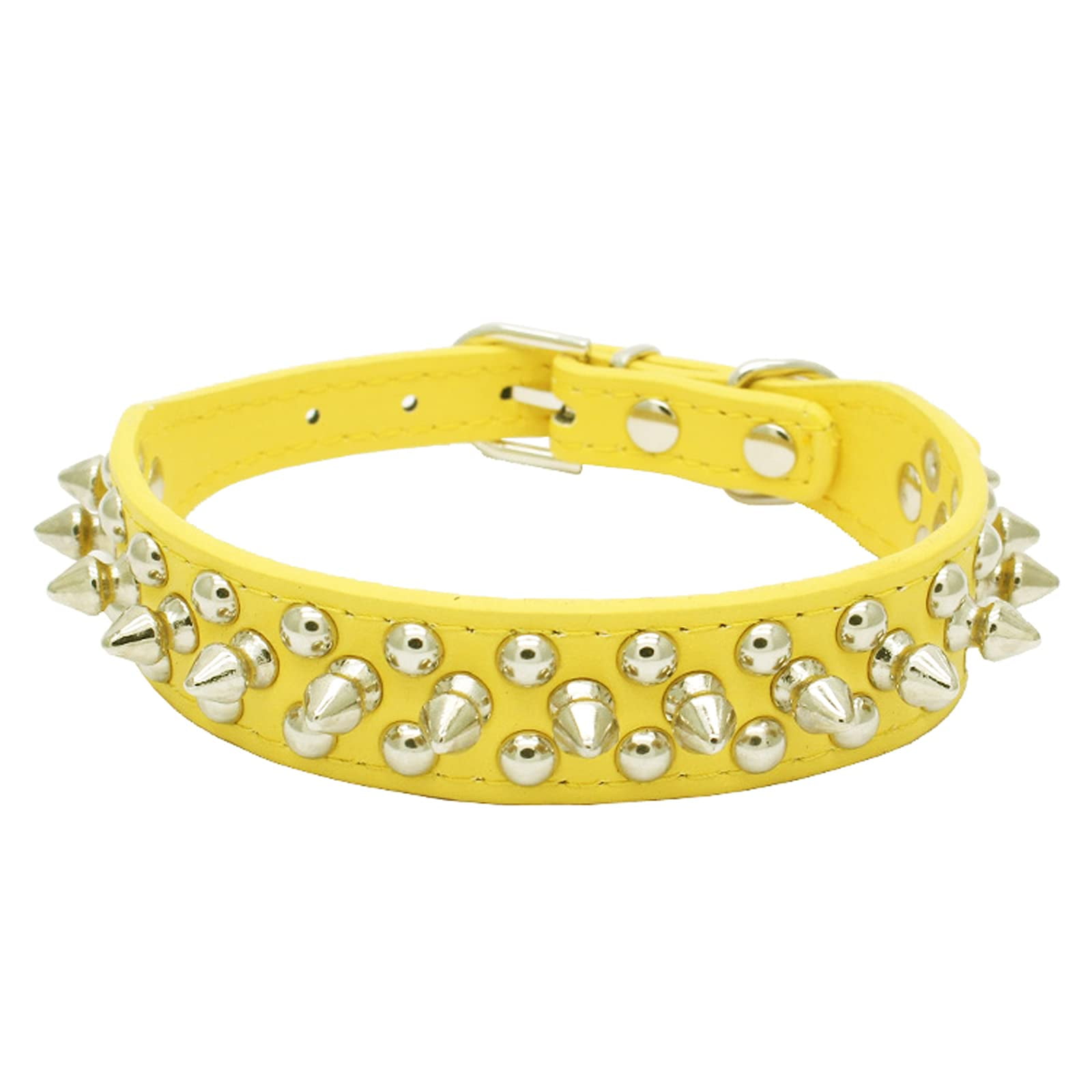 MINKUROW Spiked Studded Rivet Leather Dog Collar for Cats Puppy Small ...