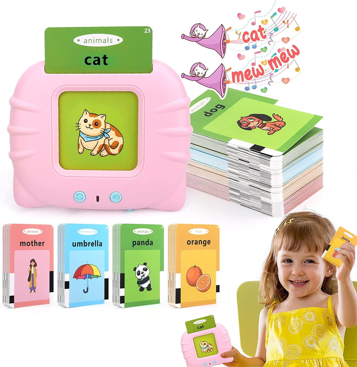 MINKUROW Talking Flash Cards Educational Toys-Talking Flashcards ...