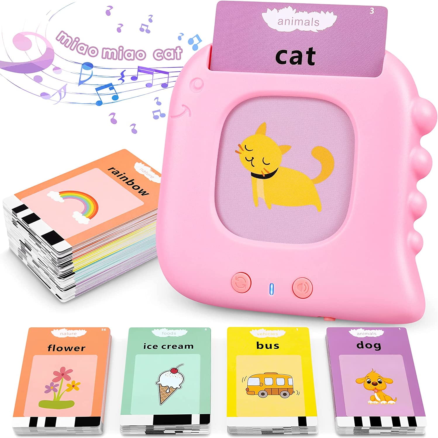 MINKUROW Talking Flash Cards,Kids Toddler Flash Cards with 224 Sight ...