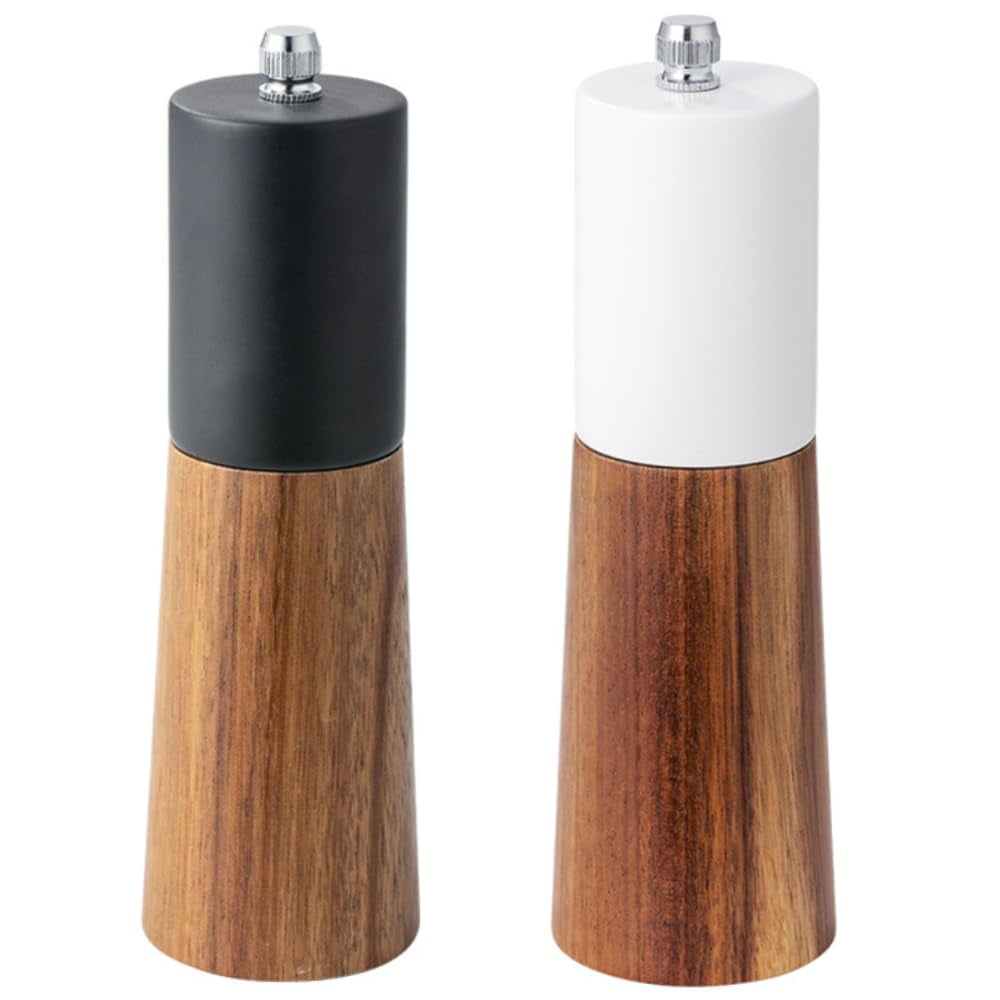 MINKUROW Wooden Salt and Pepper Grinder Set,Crafted of Solid Wood with ...