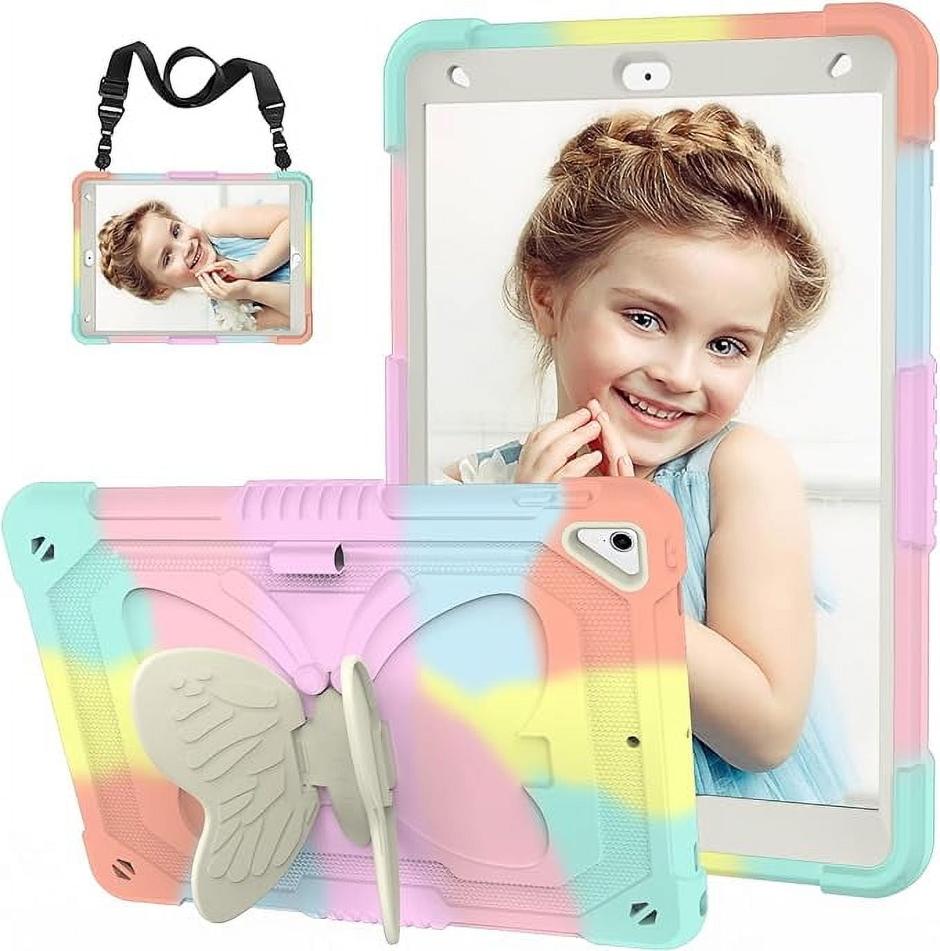MINKUROW iPad 9th 8th 7th Generation Case for Kids Girls with Pencil ...