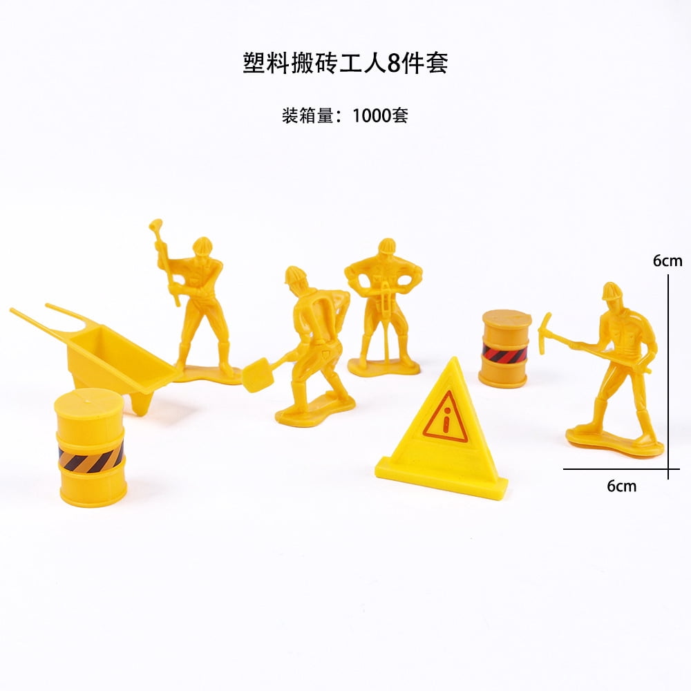 MINLIXIN 1 Set Realistic Mini Construction Worker Figures Plastic ...