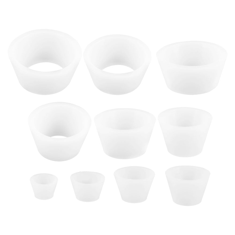 10pcs Silicone Funnel Flask Adapter Tapered Filter Cones Lab Equipment ...
