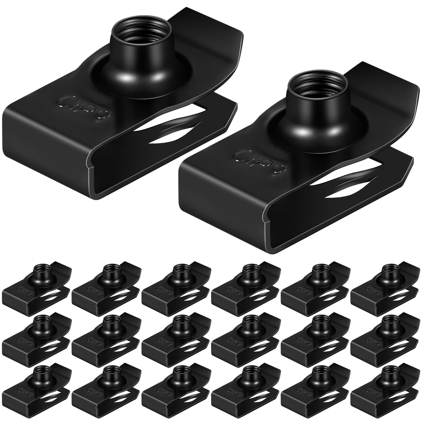 MINLIXIN 20 Pcs Clip Nuts U Clips Nut Hardware Nuts Metal Clips And ...