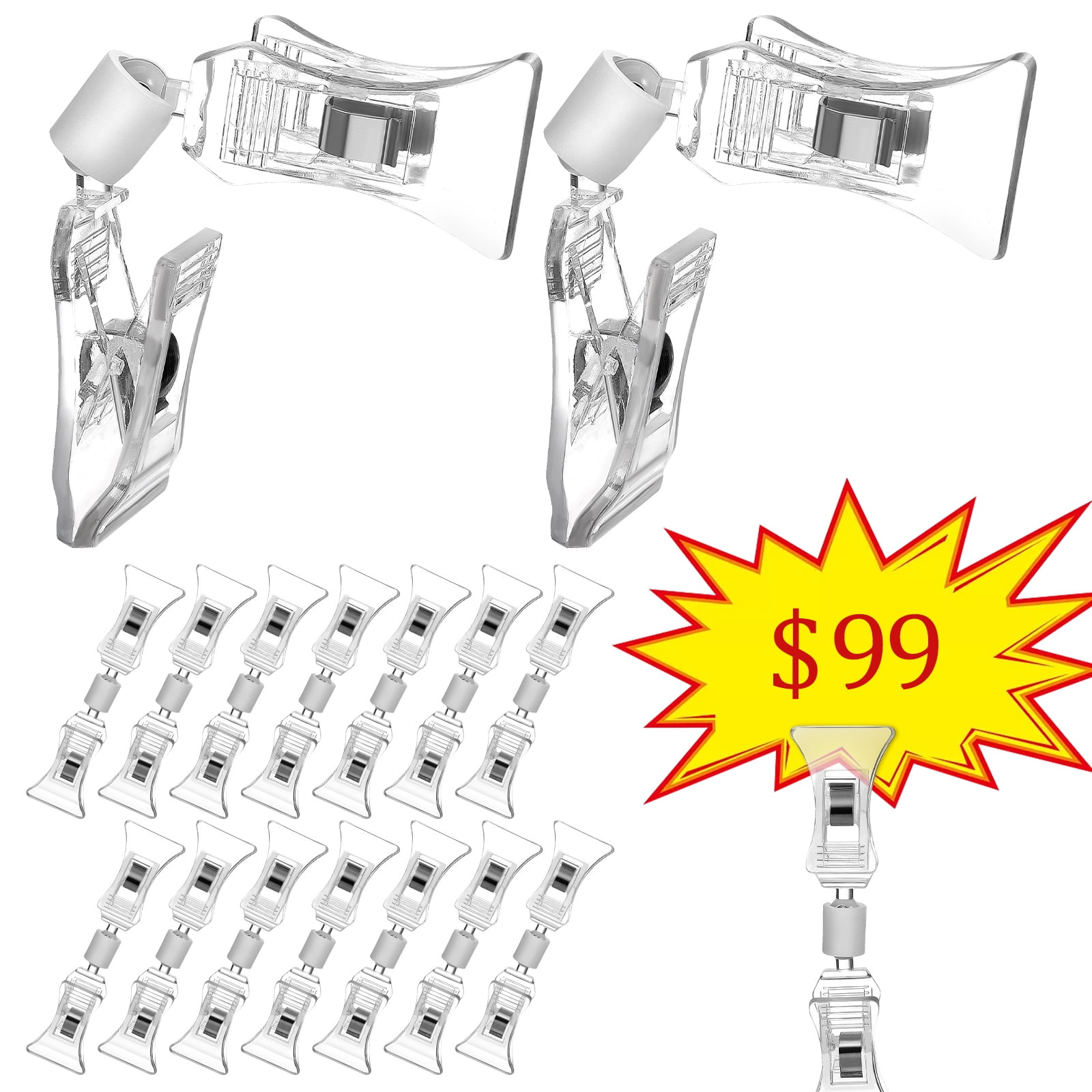MINLIXIN 20 Pcs Double Sided Clips Sign Clips Label Clips Price Tag ...