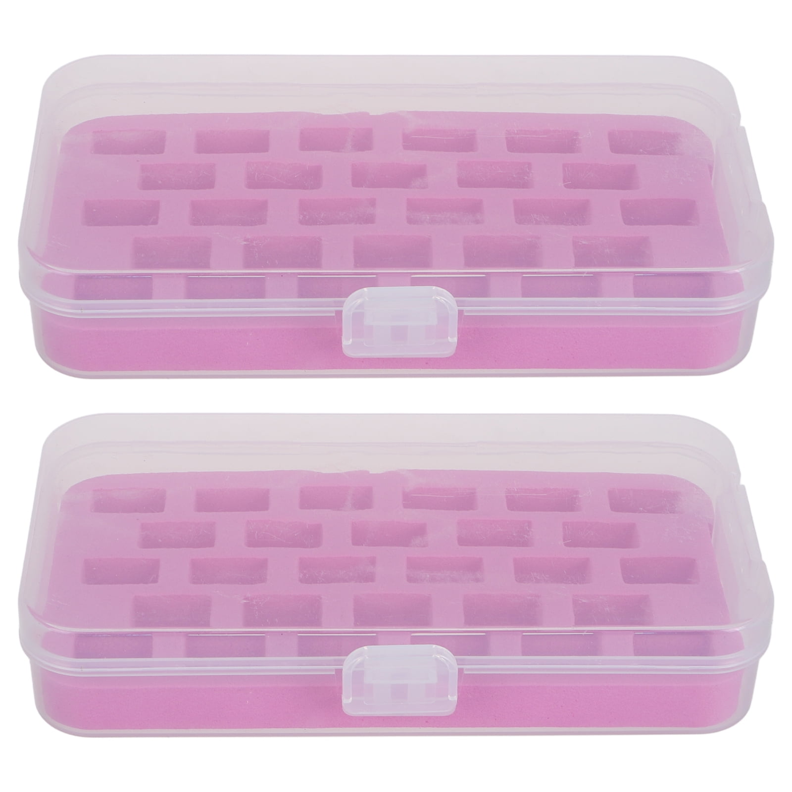 HEMOTON 2pcs Bobbin Storage Case 28 Grids for Sewing Machines Plastic ...