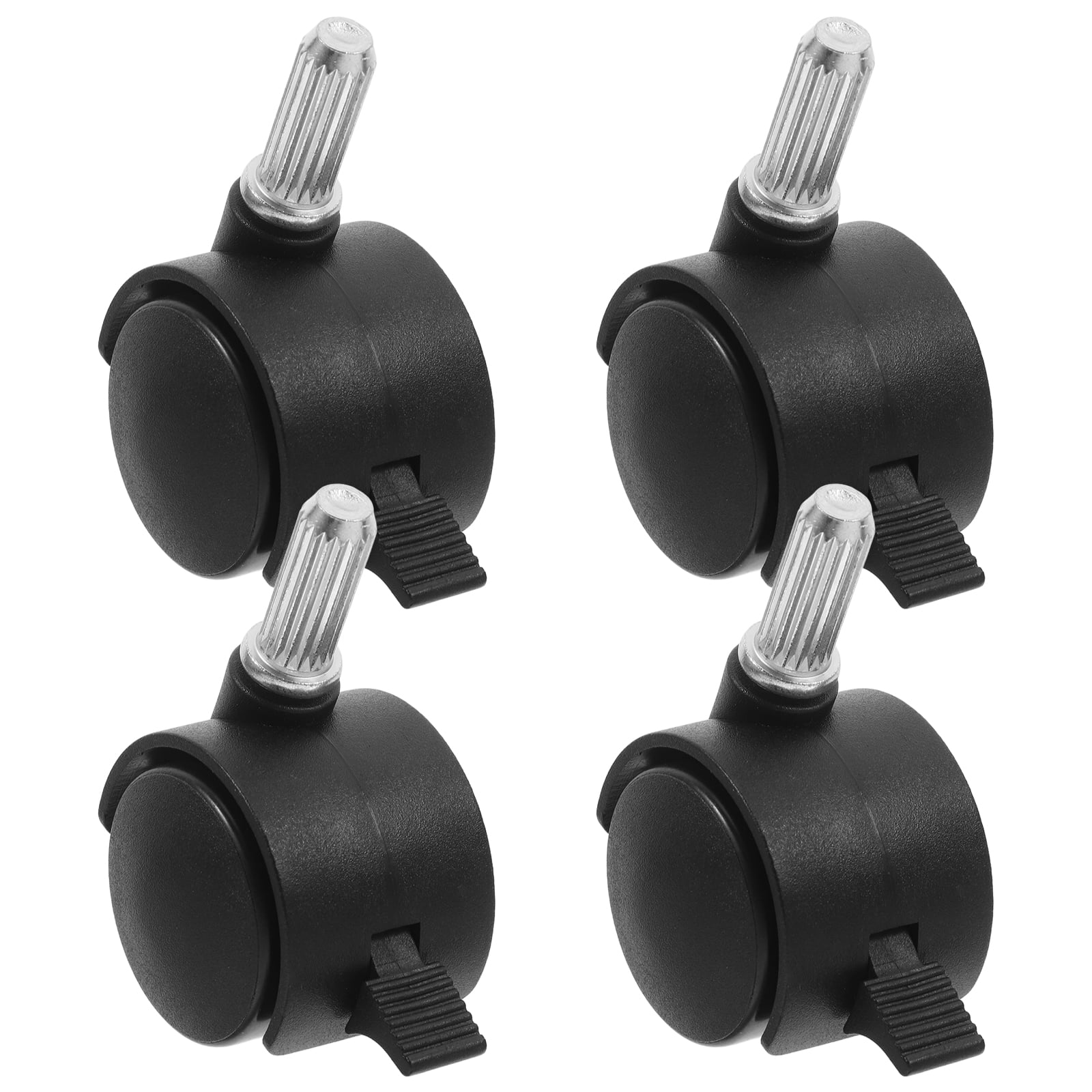 MINLIXIN 4pcs Pu Swivel Caster Wheels With Locking Brakes Replacement ...