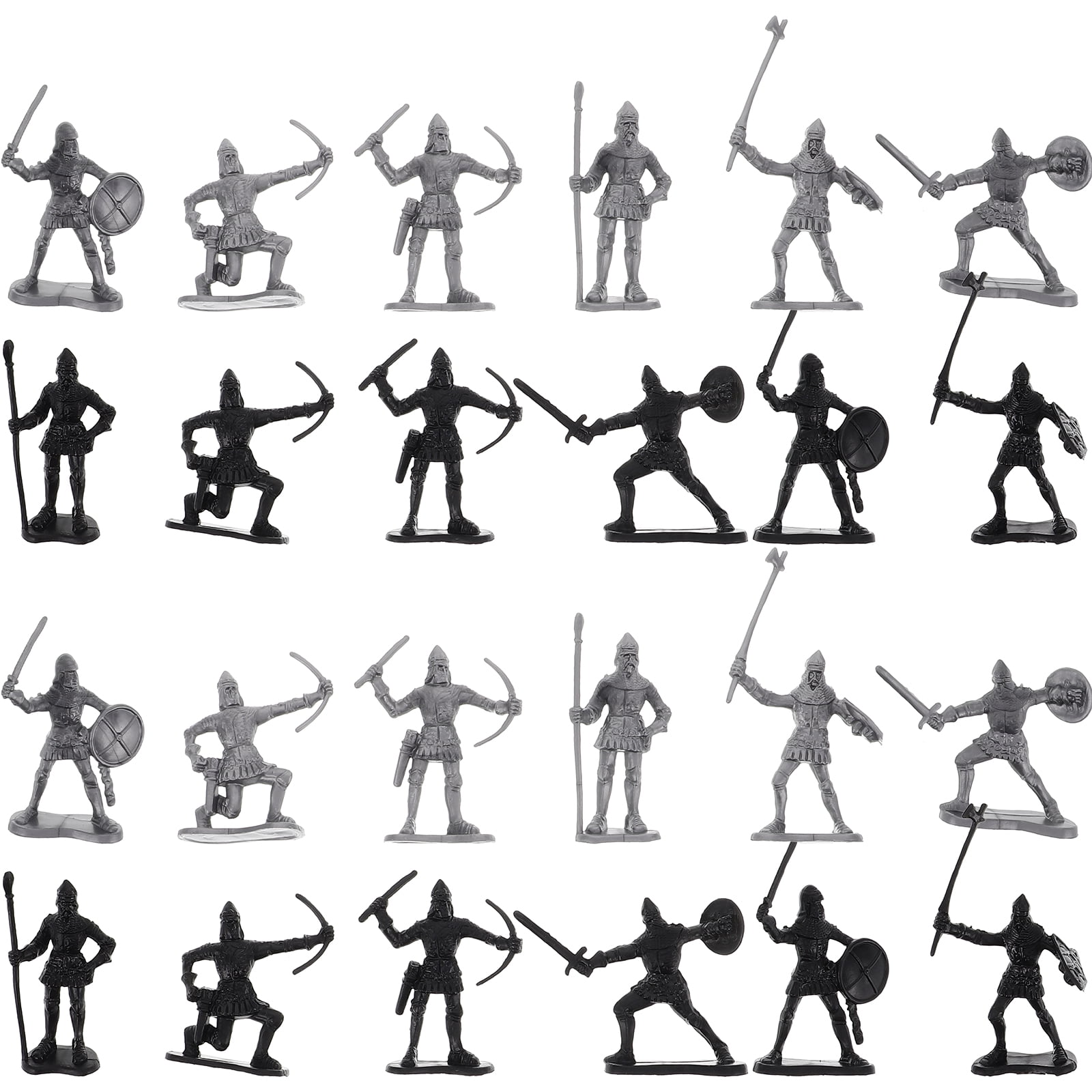 MINLIXIN 60pcs Warriors Medieval Soldiers Figures Toy Archaic Soldiers ...