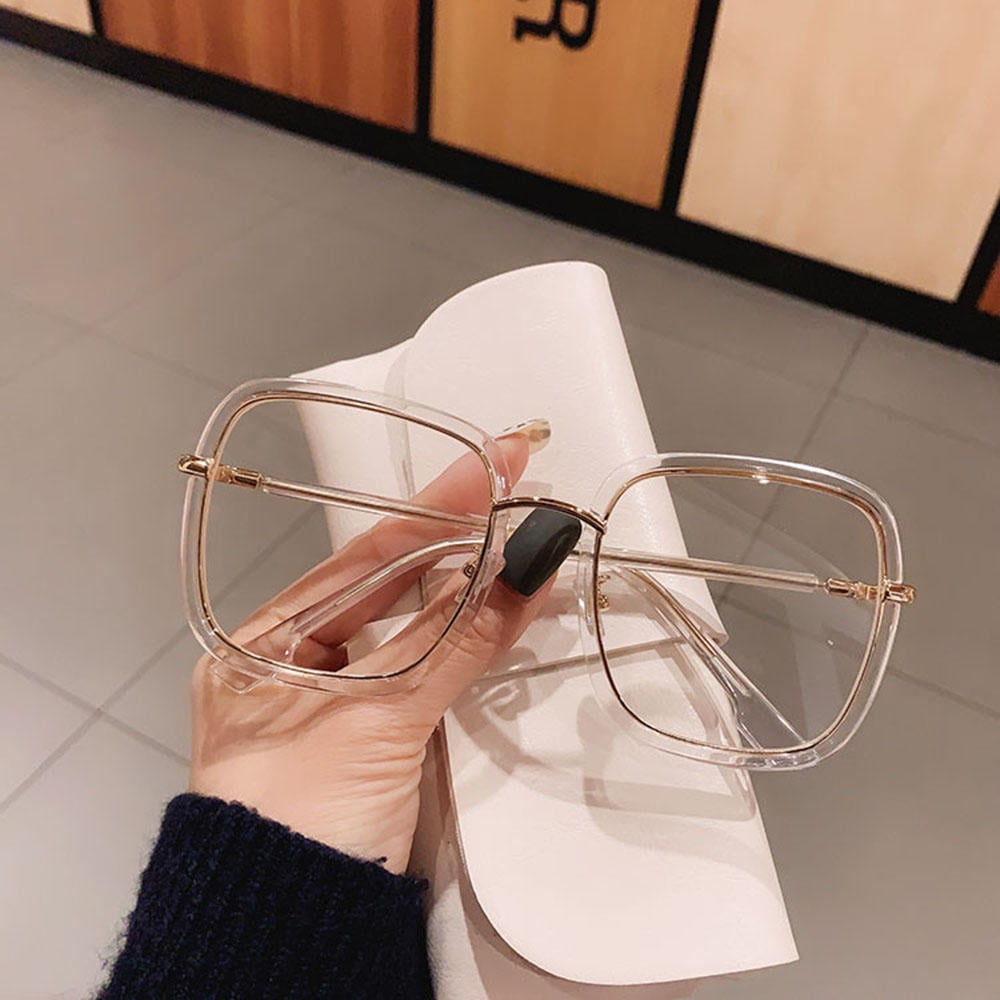 MINM Oversized Clear Square Glasses Women Fashion Anti-Blue Optical ...