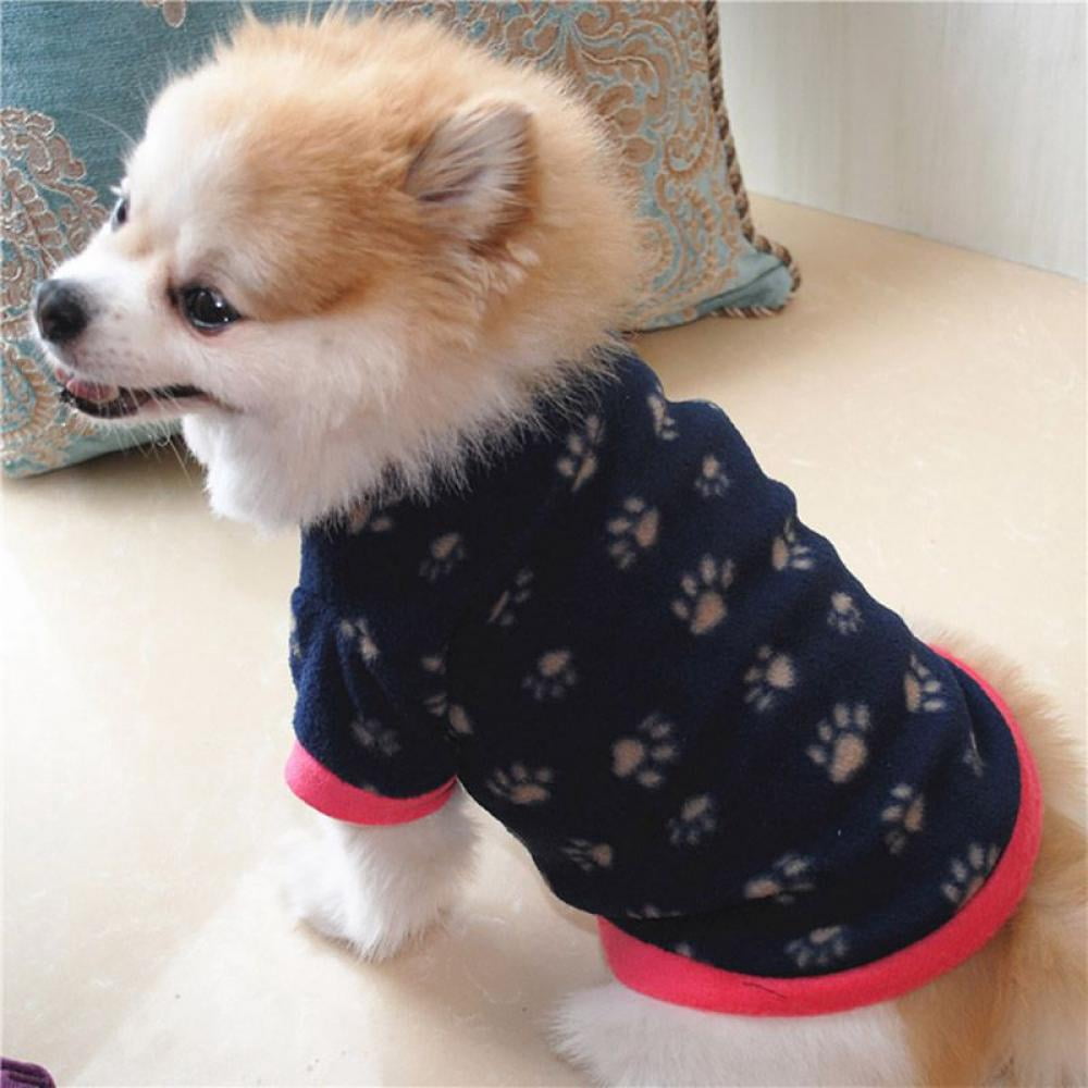 MINQI Dog Cats Clothes for Small Dogs Warm Winter Print Pet Dog ...