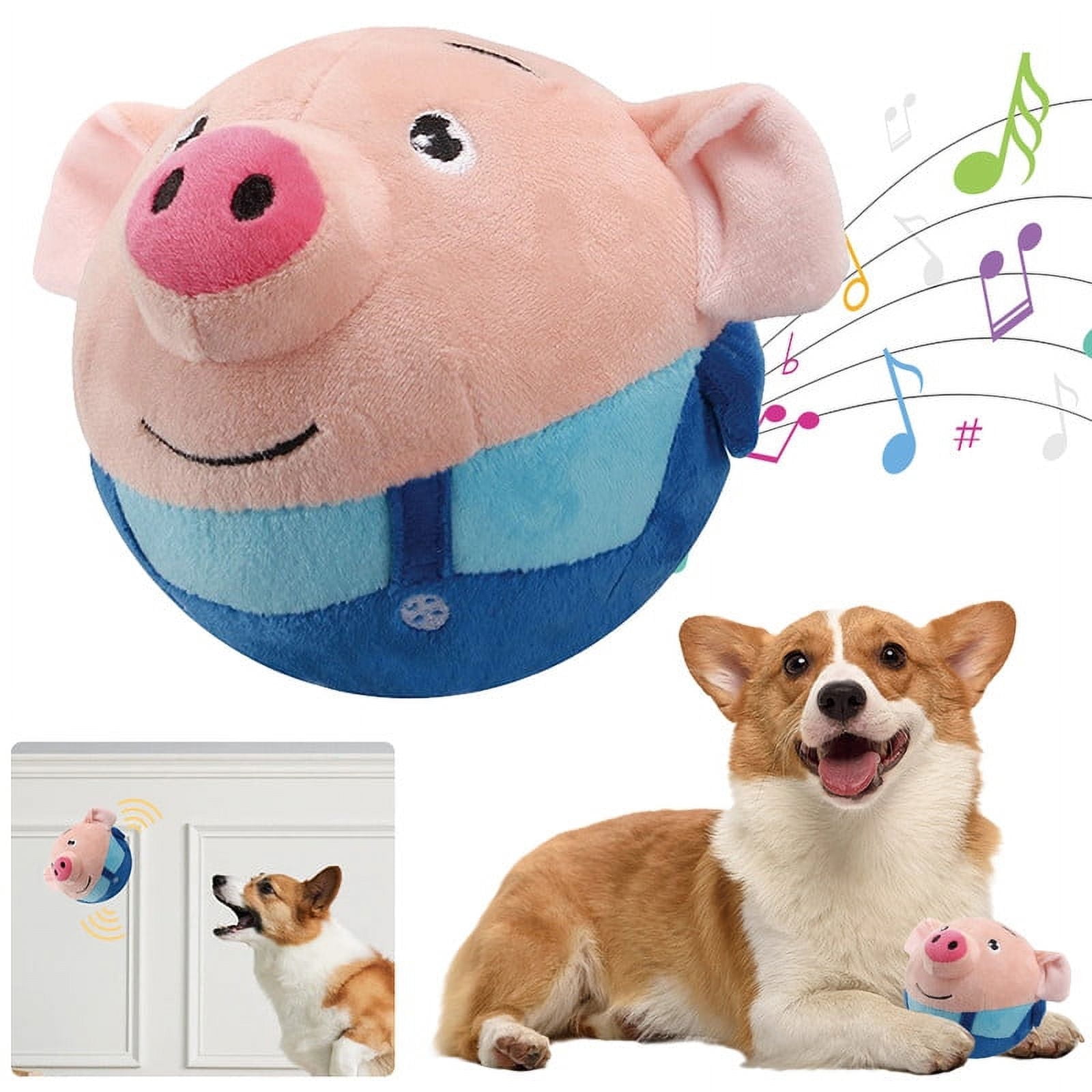 MINQI Pet Chewable Plush Toy, Pet Bouncing Jump Balls, Dog Interactive ...