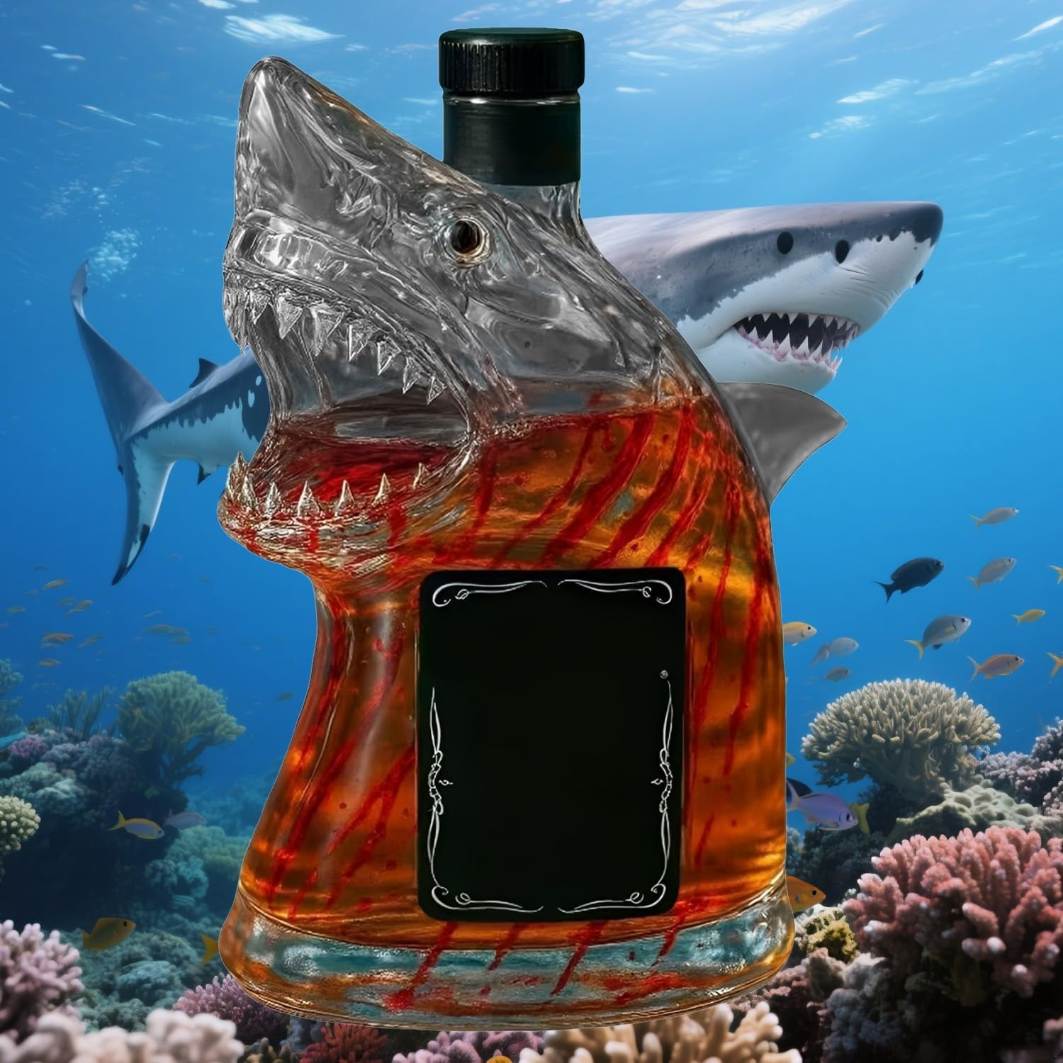 MINQI Shark Whiskey Bottle, 50th Anniversary Merchandise, Unique ...