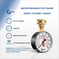 MINSUI-2-1/2" Water Pressure Test Gauge, 0-200 PSI, Red Max Pointer, 3/ ...