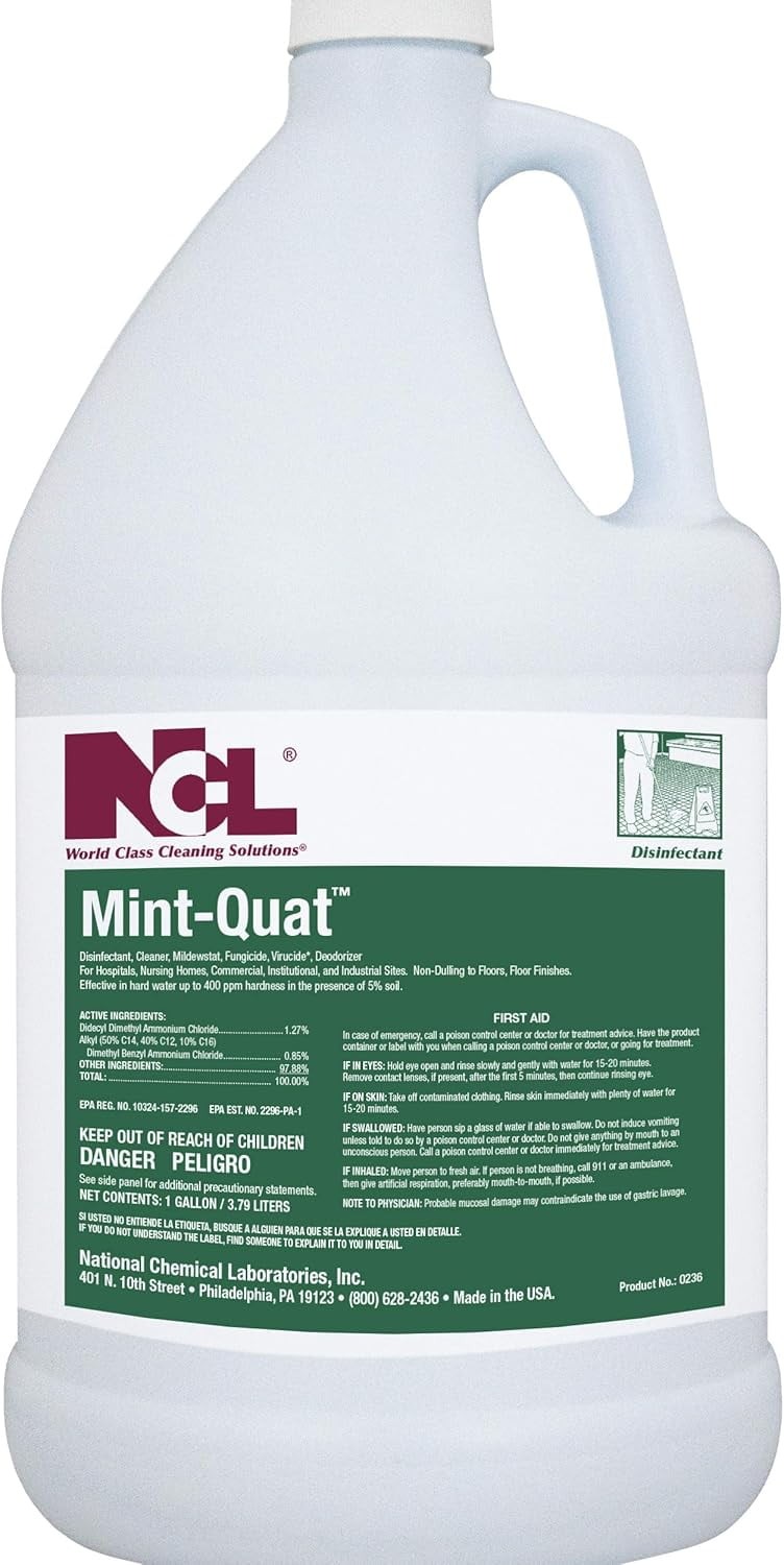 MINT-QUAT Disinfectant Cleaner 4 x 1 Gallon, Makes 128 Gallons of ...
