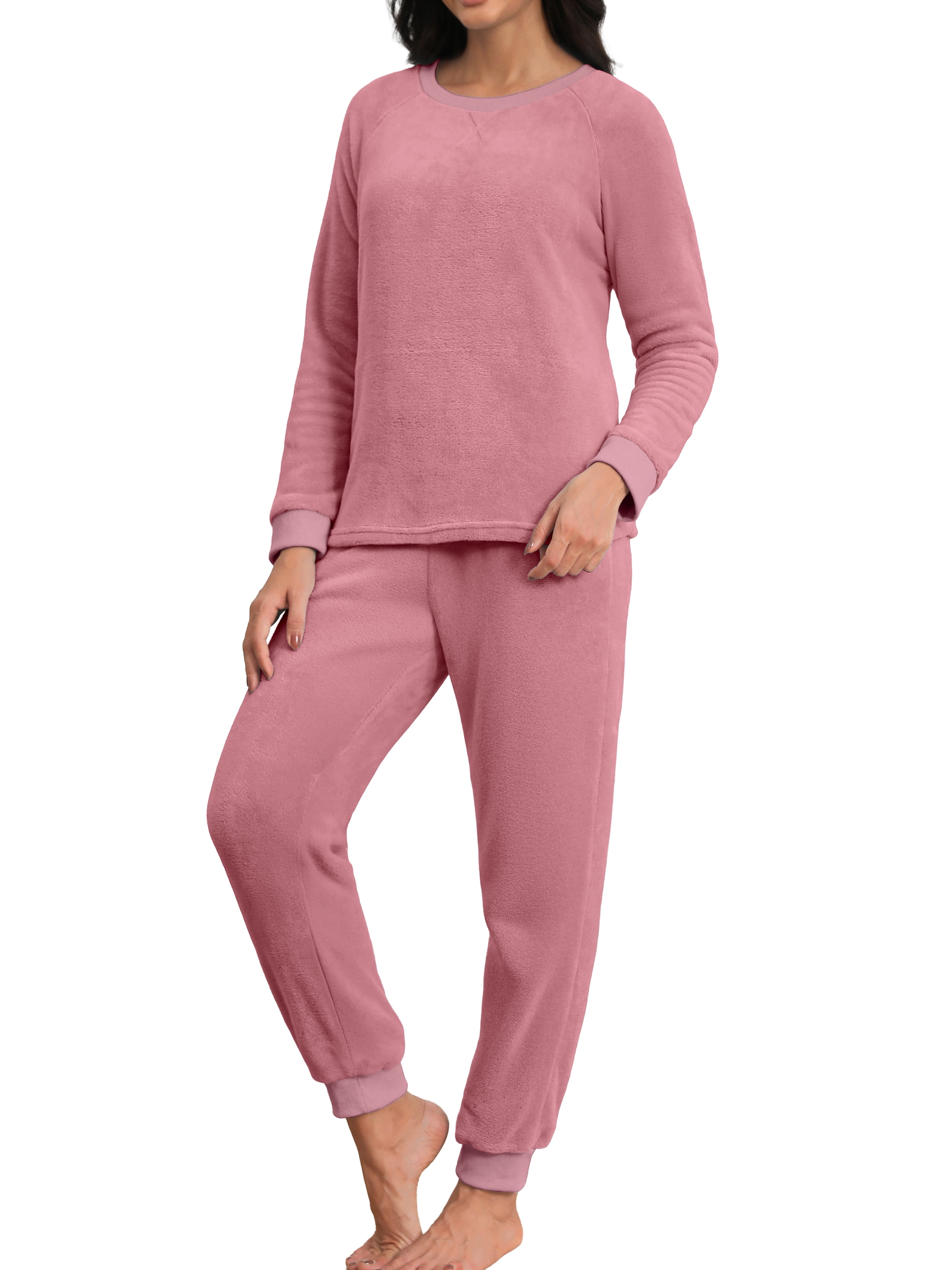 MINTREUS Fluffy Pajamas for Women Soft Comfy Pjs Sleepwear Loungewear ...