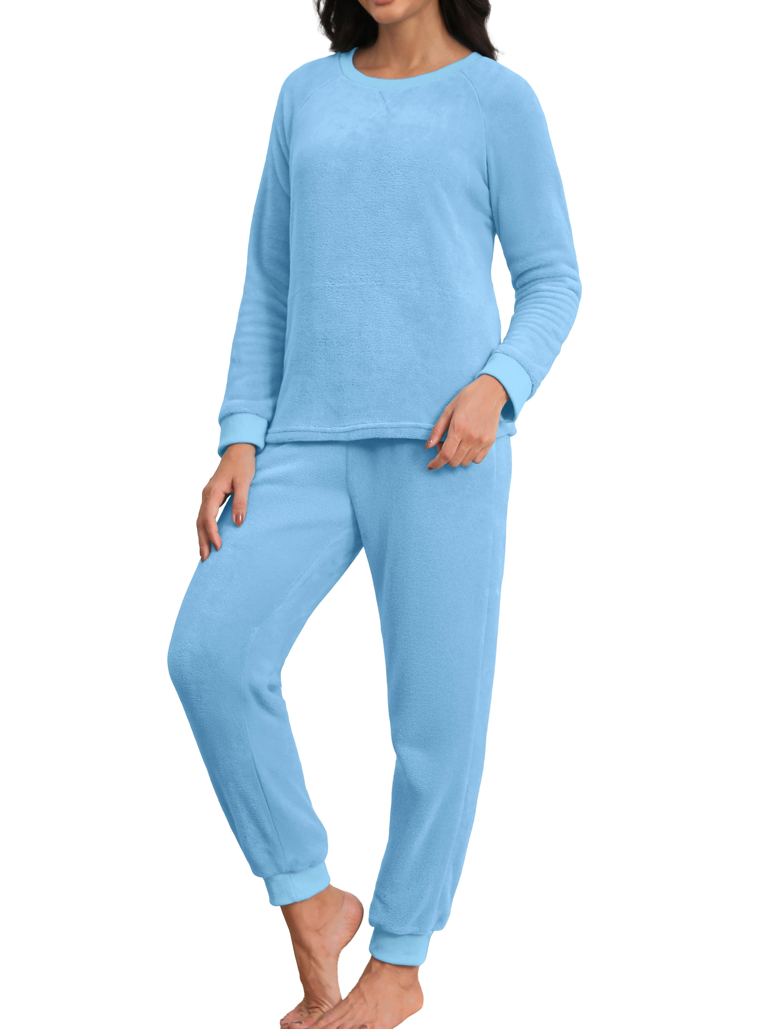 MINTREUS Fluffy Pajamas for Women Soft Comfy Pjs Sleepwear Loungewear ...
