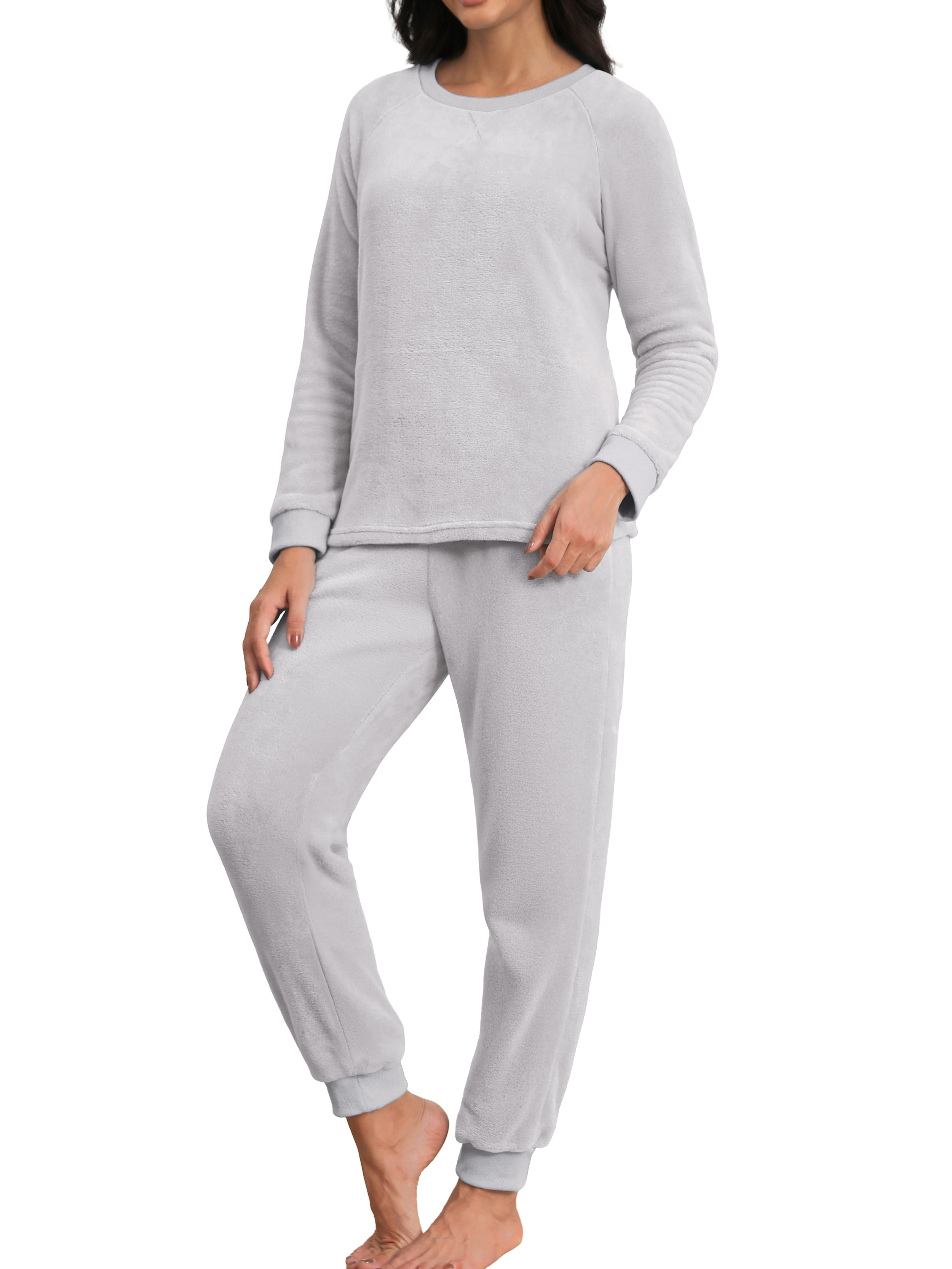 MINTREUS Fluffy Pajamas for Women Soft Comfy Pjs Sleepwear Loungewear ...