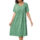 MINTREUS Nightgown Short Sleeve for Women Sleepwear V Neck Nightshirt ...