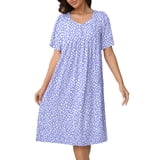 MINTREUS Nightgowns for Women Short Sleeve Nightshirt Comfy Sleepwear ...