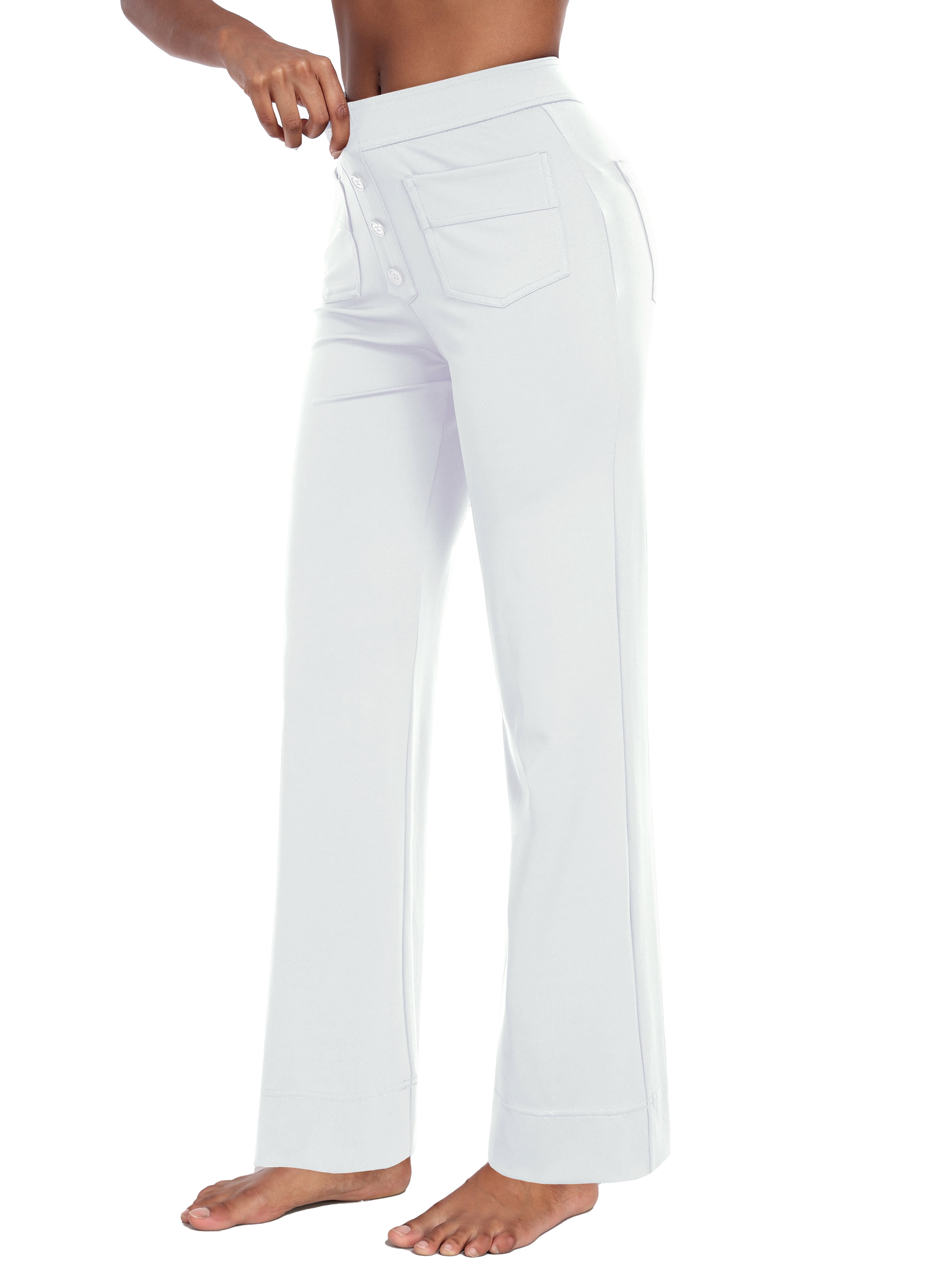 MINTREUS Wide Leg Pants Woman Yoga Pants with Pockets Stretch Loose ...