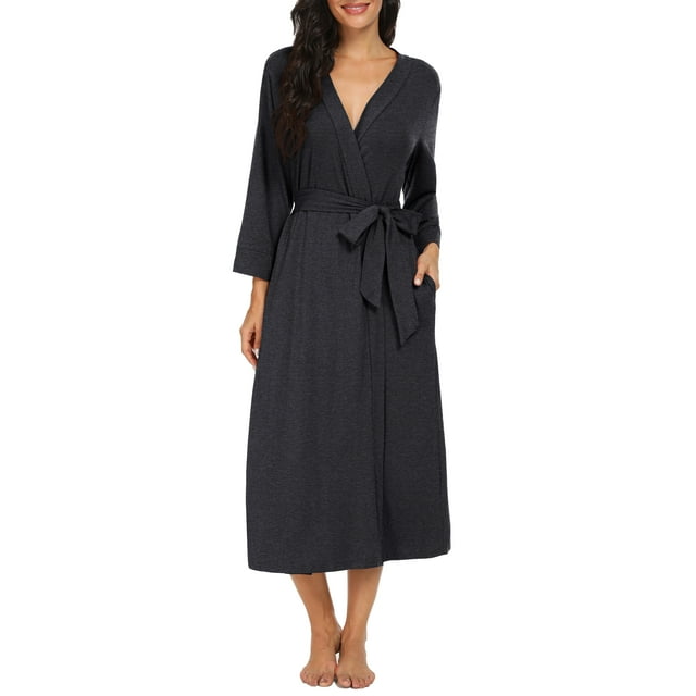 MINTREUS Women's Lightweight Kimono Robes, Soft Knitted Sleep & Bath ...