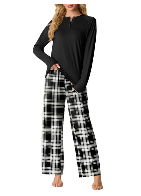 Balery Hand Drawn Turtle Pattern Pajama Sets for Women Long Sleeve 2 ...