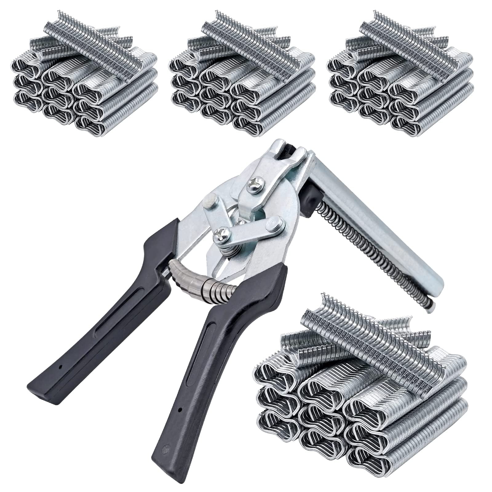 MINYULUA Type M Hog Nail Ring Pliers Kit with 2400pcs M Clips, Hand ...