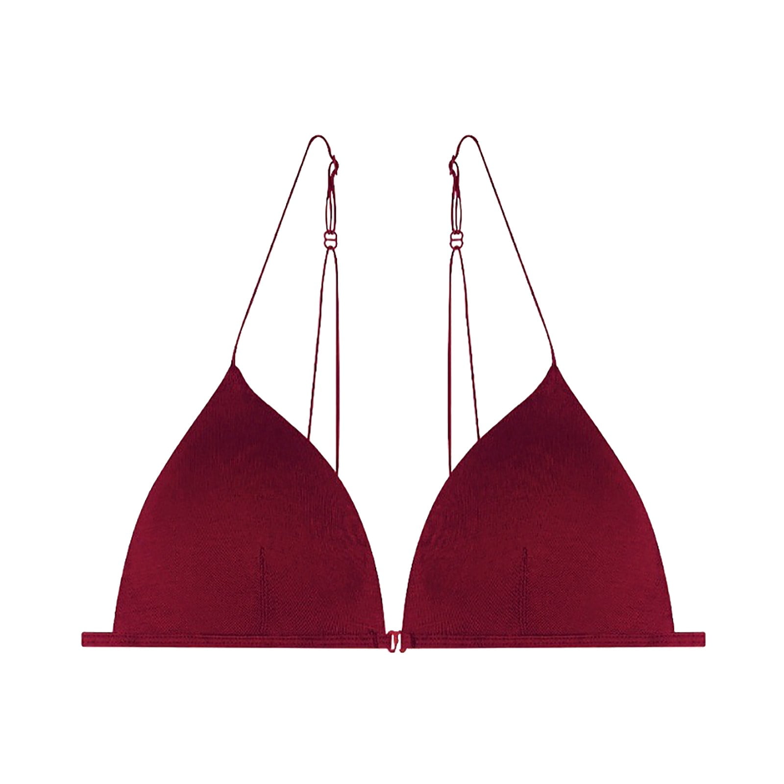 MINZON Bralette For Women Teens Low Support Triangle V Neck Bra Front ...