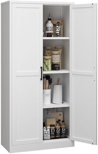 MIOCASA Metal Storage Cabinet with Adjustable Shelves, 4 Tier Kitchen ...