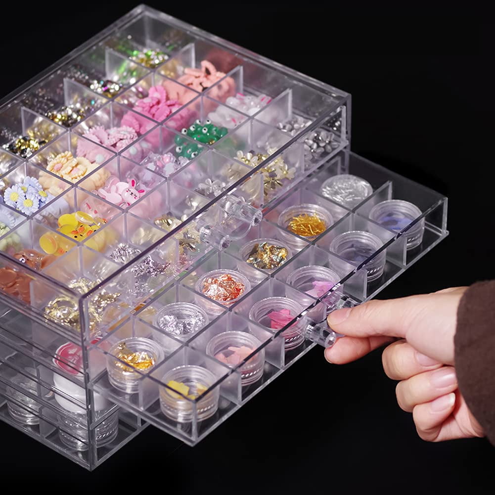 MIOINEY Compartment Storage Box 72 Grids BSL1 Acrylic Organizer Box ...