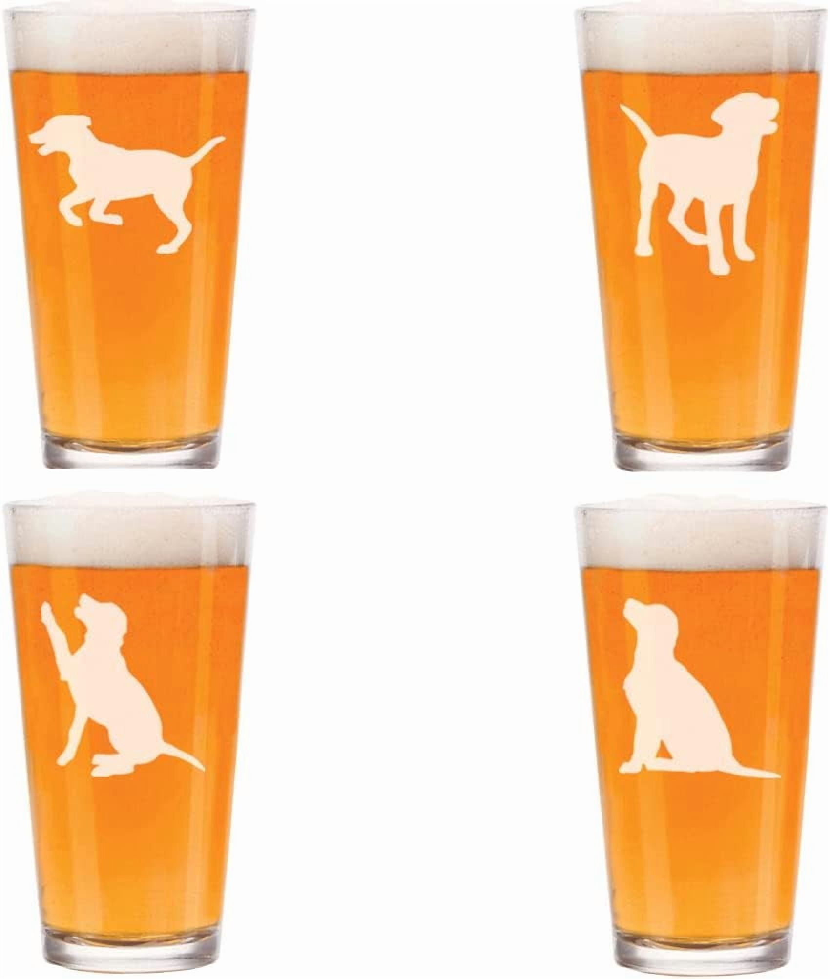 MIP 16 oz Beer Pint Glass Labrador Retriever Collection Gift Set Of 4 ...