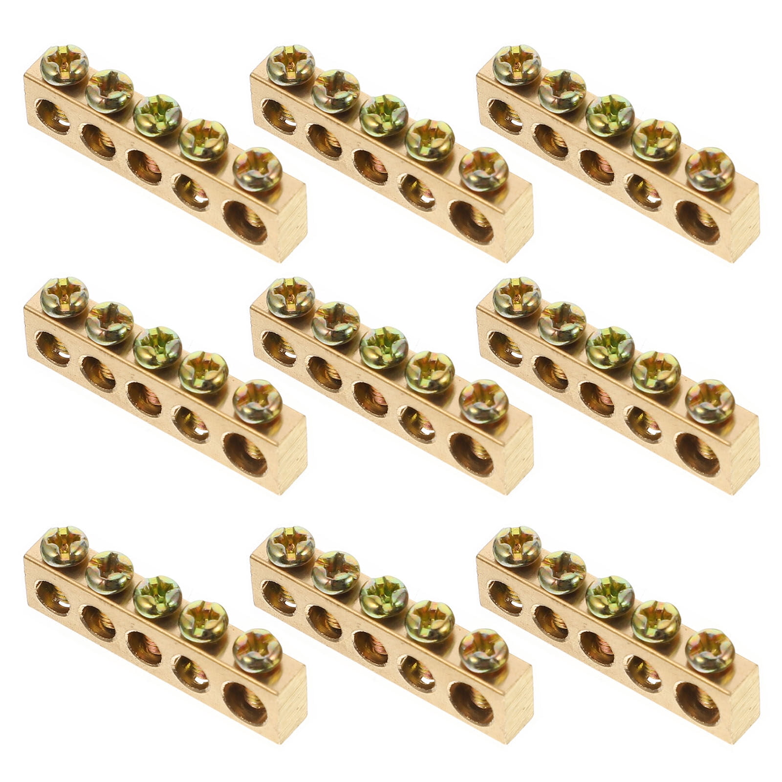 MIPCASE 10 Pcs Wire Crimps Electrical Copper Ground Neutral Bar ...
