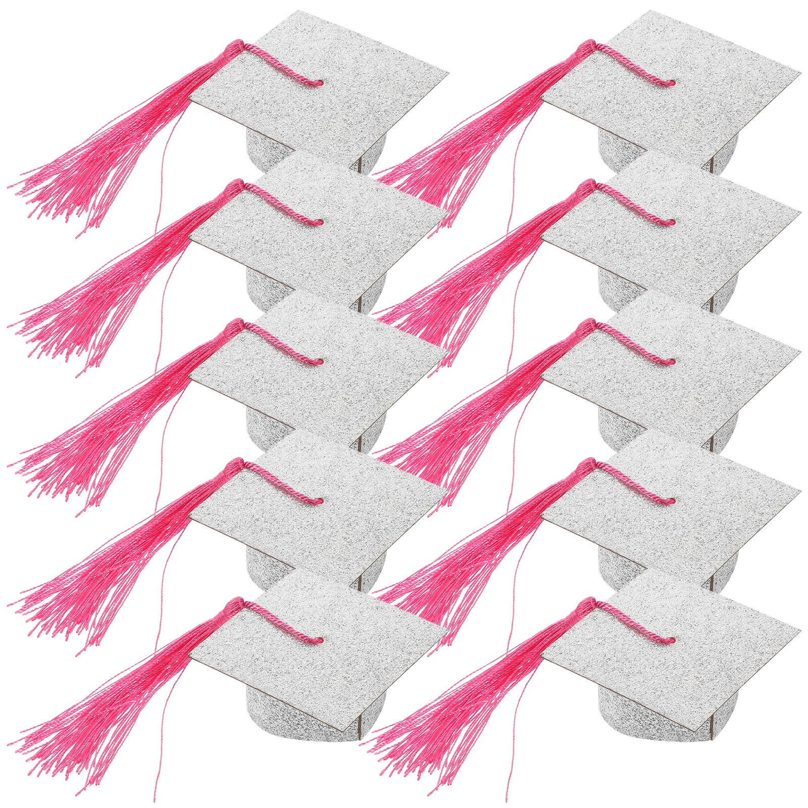 MIPCASE 10Pcs Graduation Cap Accessories Silver Cotton Decoration for ...